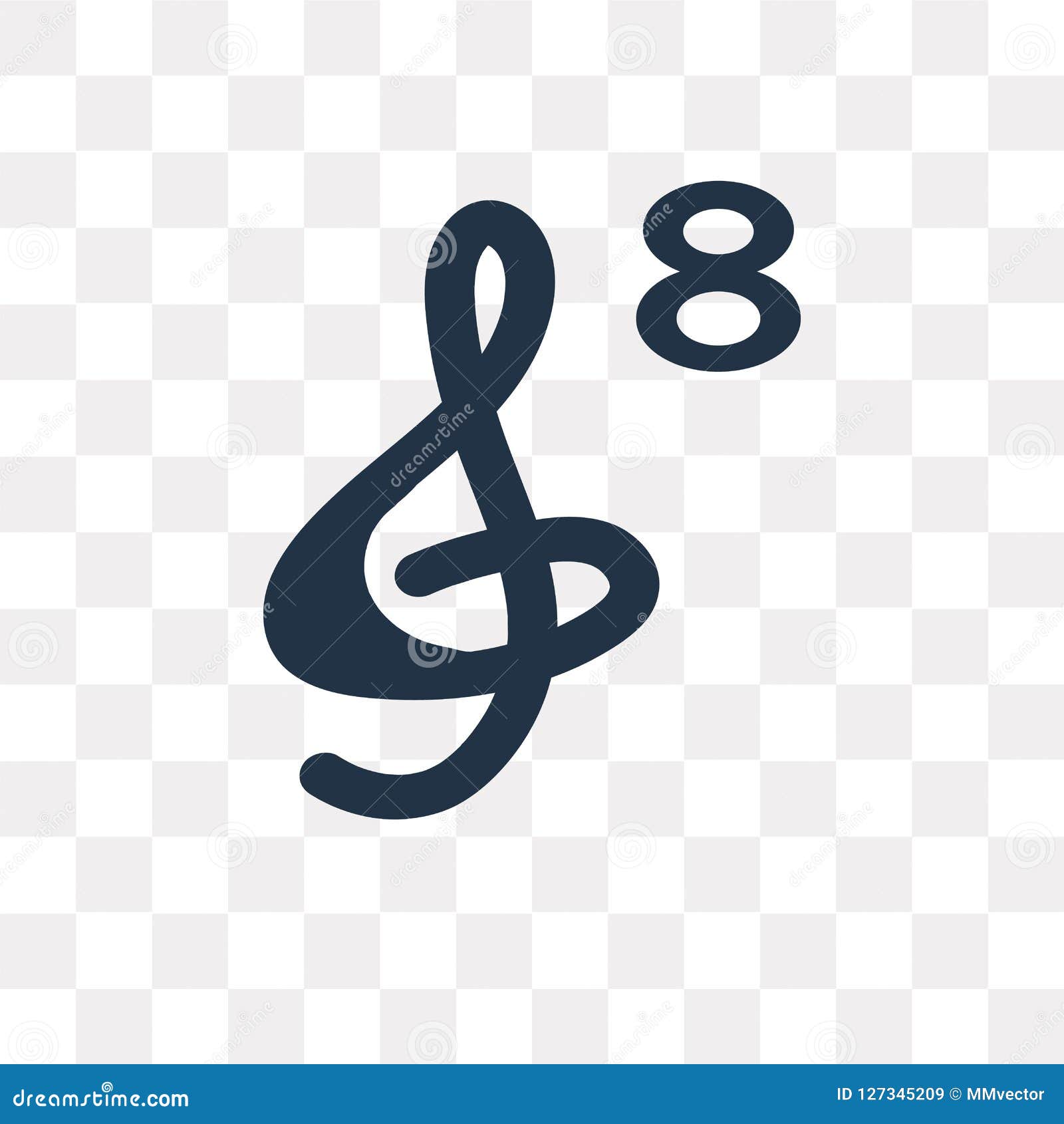 Octave Clef Vector Icon Isolated on Transparent Background, Octave Clef ...