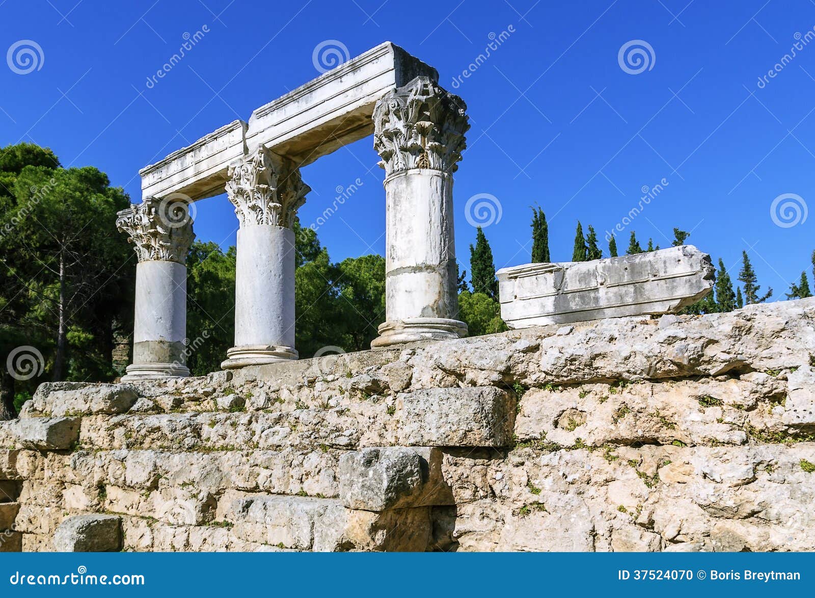 Octavia Temple in Ancient Corinth Stock Photo - Image of greek ...