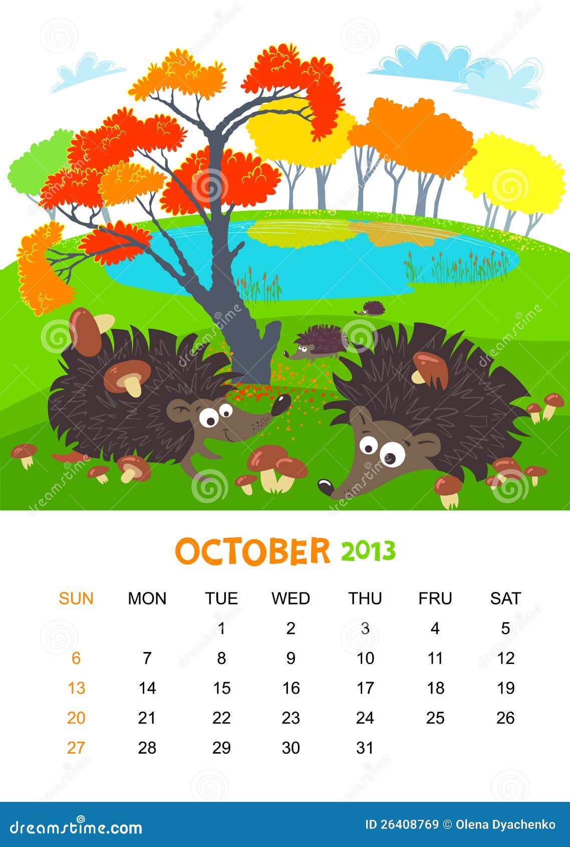 October stock vector. Illustration of cartoon, grid, grass - 26408769