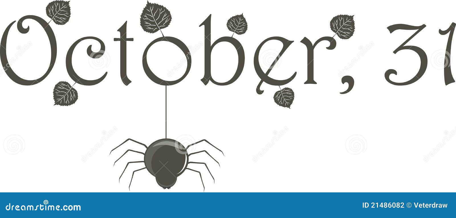 October 31 (title) with Spider Stock Vector - Illustration of october ...