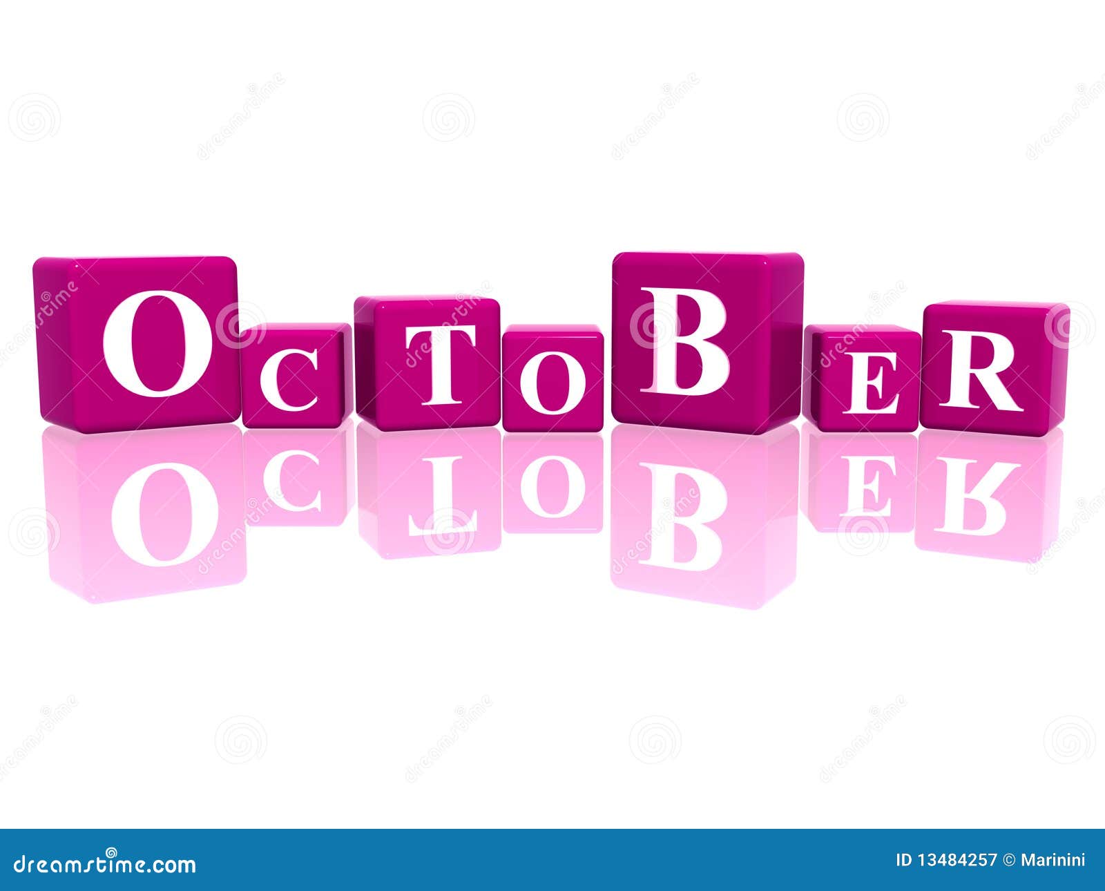 October in 3d cubes stock illustration. Illustration of engagement ...