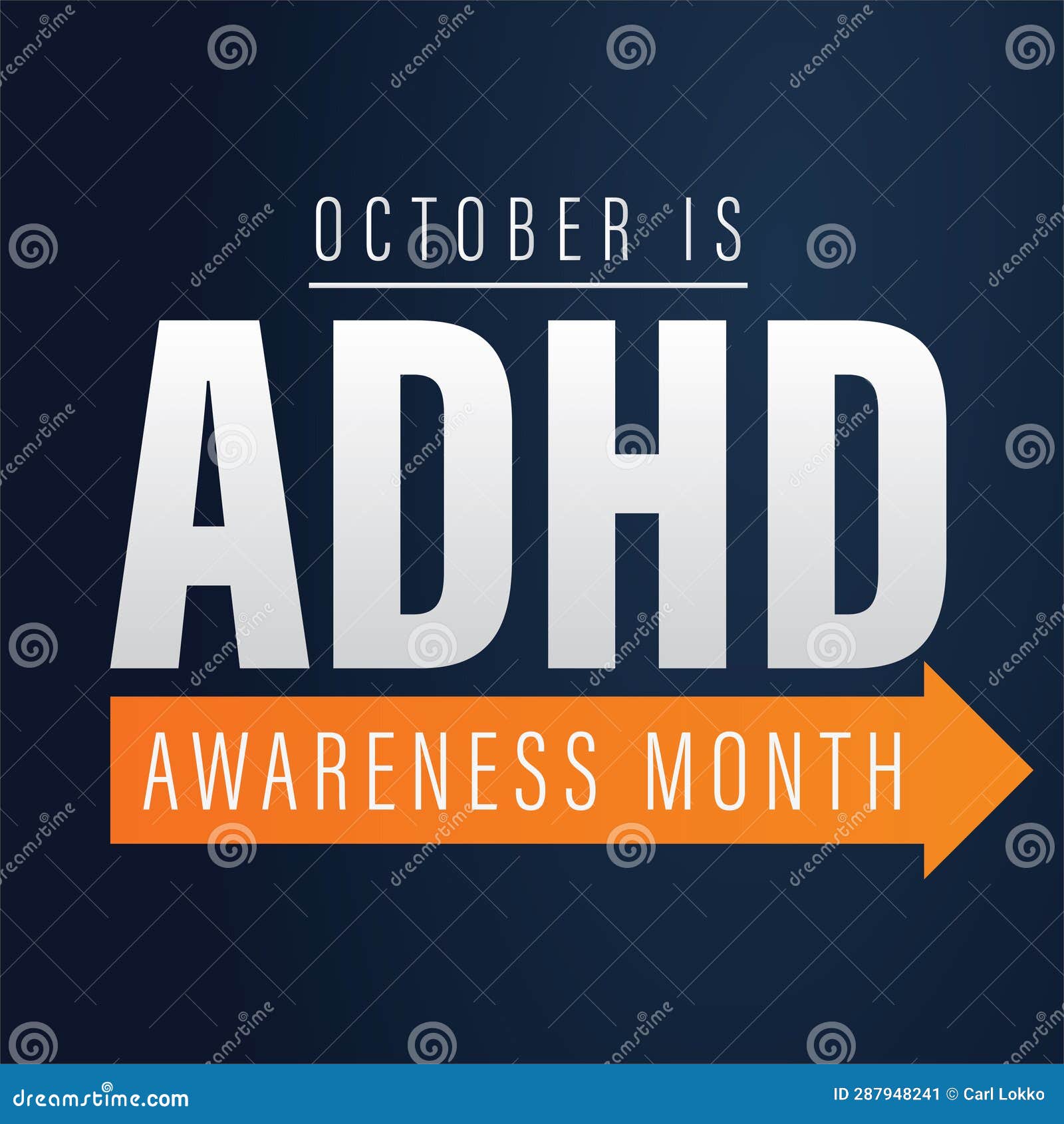 National ADHD Awareness Month. Attention Deficit Disorder. Observed In ...