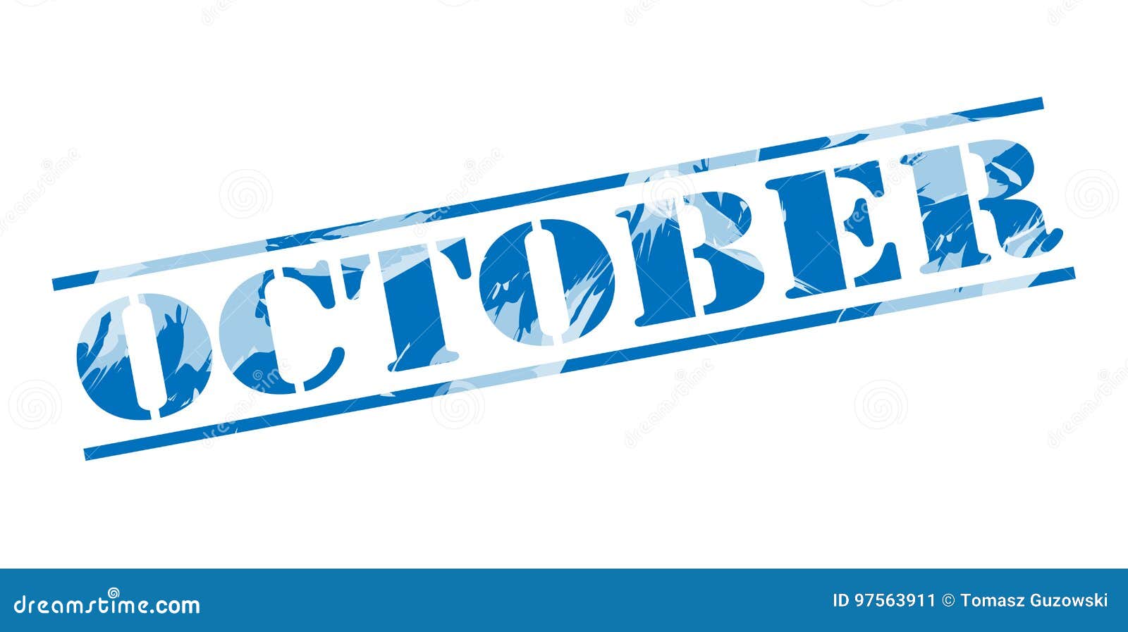 October blue stamp stock illustration. Illustration of rubber - 97563911