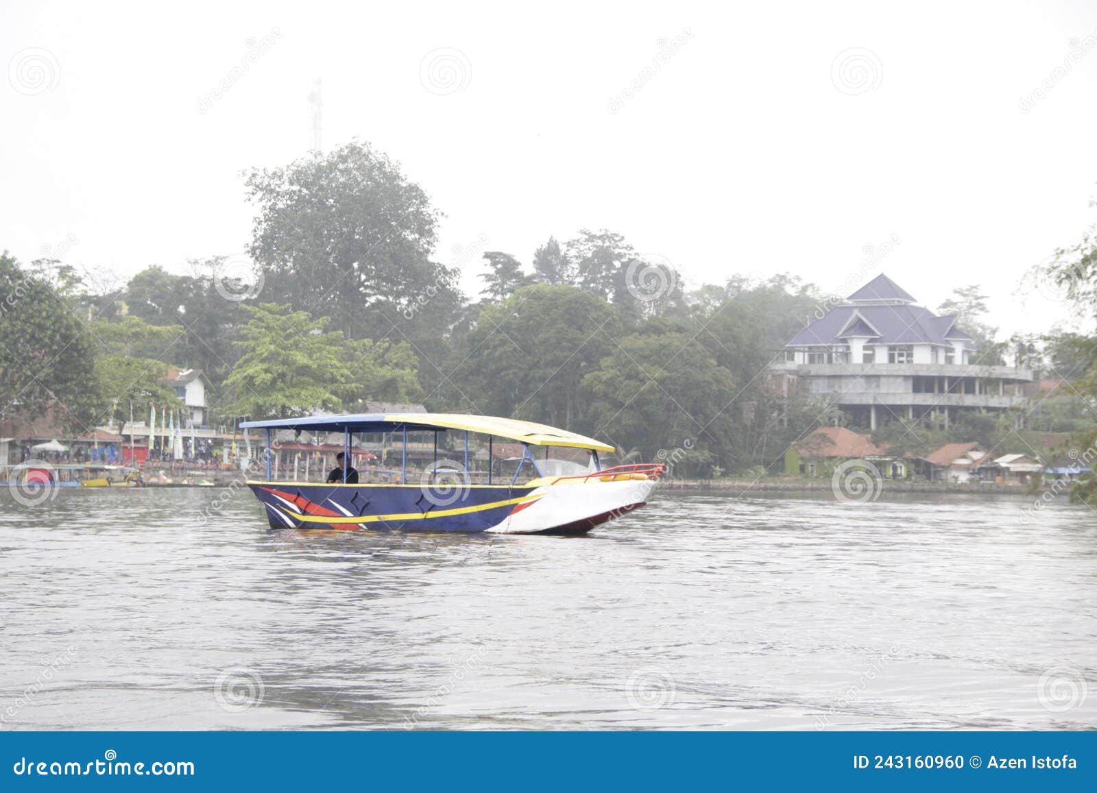 The Boat is Carrying Passengers To Cross the River in Panjalu, West ...