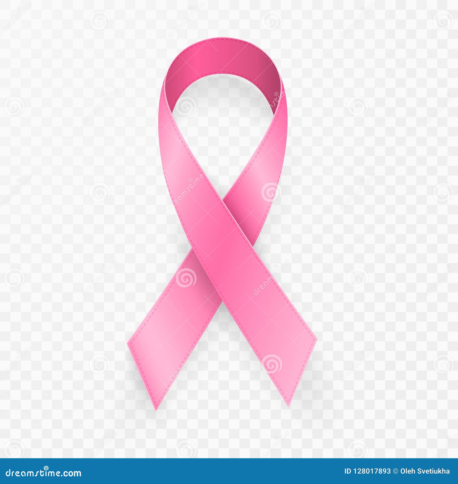 October Breast Cancer Awareness Month In Realistic Pink Ribbon Symbol