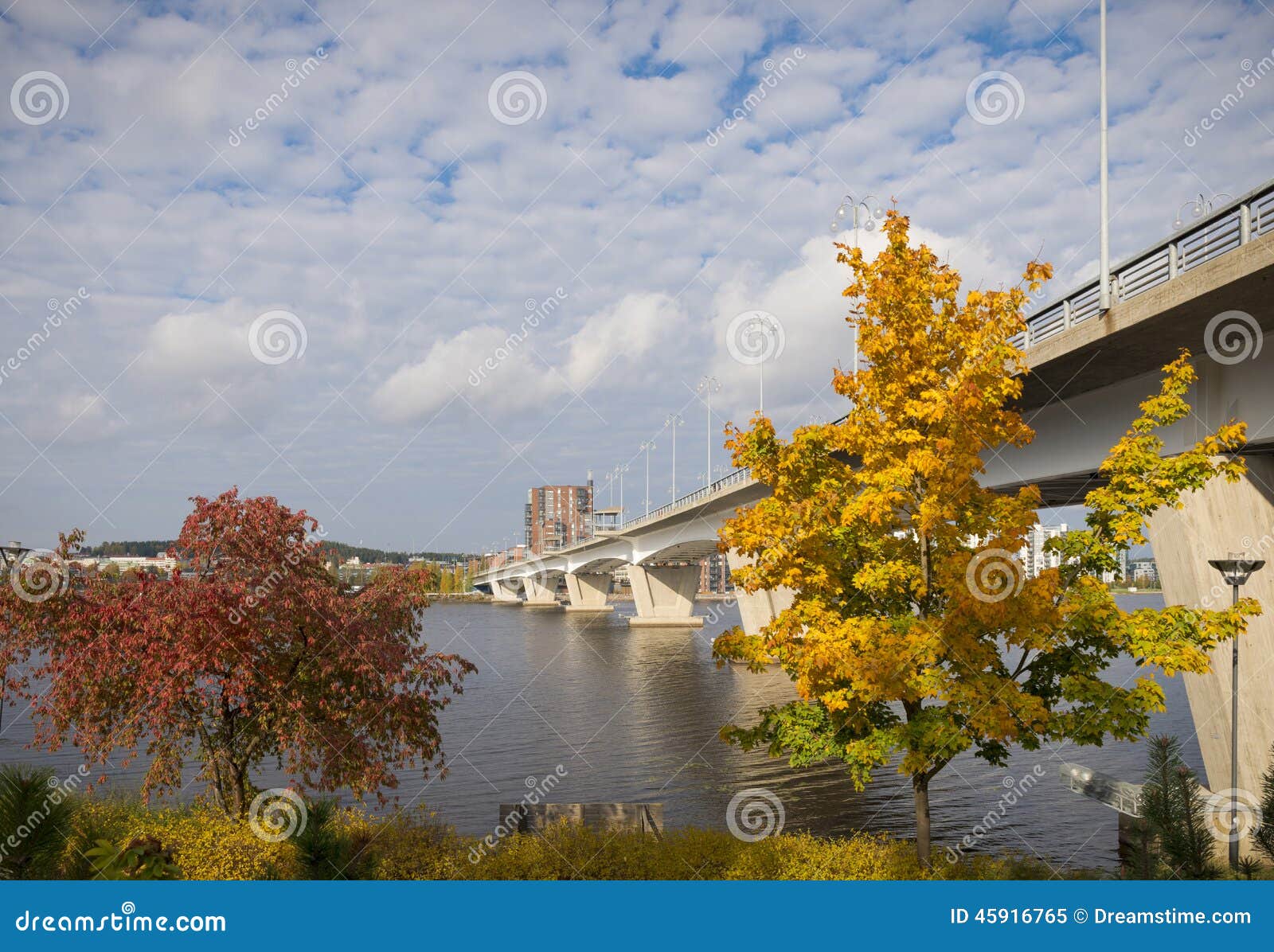 October bridge stock image. Image of landscape, cloudy - 45916765