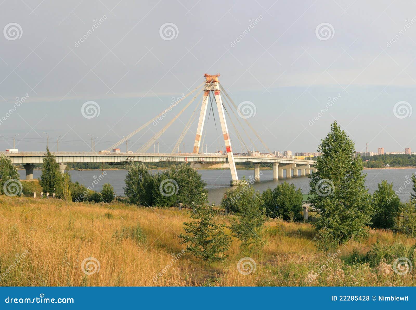 October Bridge in Cherepovets, Russia Stock Photo - Image of chimney ...