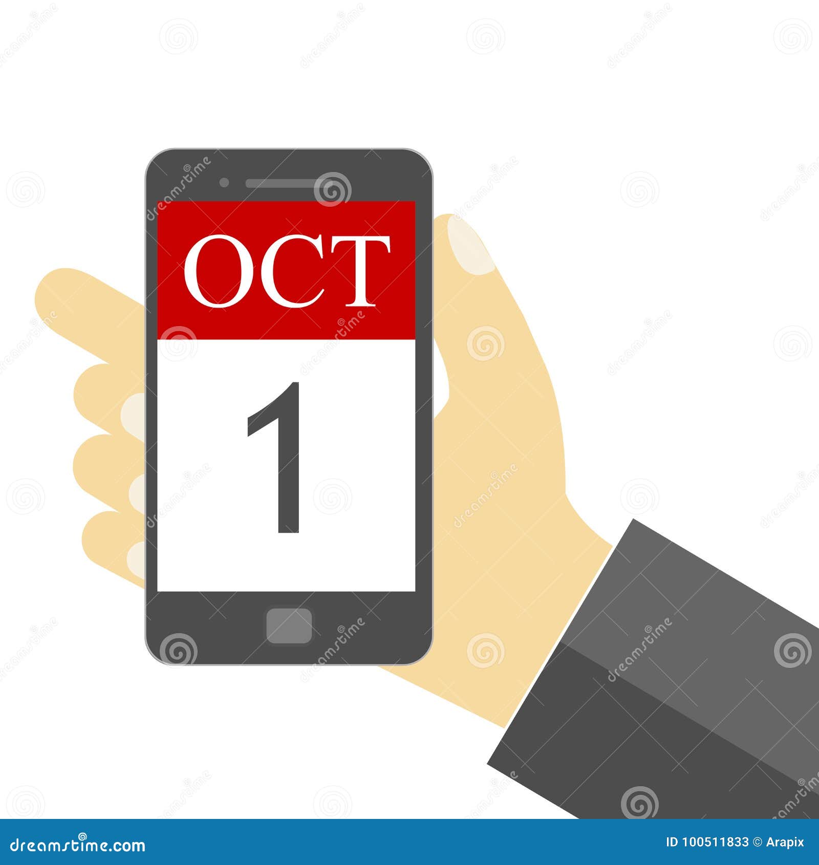1 October - Businessman Holding Mobile Phone with 1 Oct SMS Stock ...