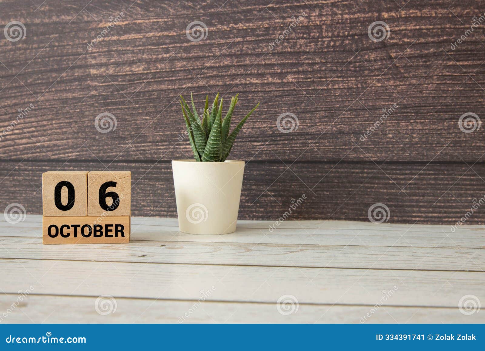 October 6 Calendar Date Text on Wooden Blocks with Copy Space for Ideas ...