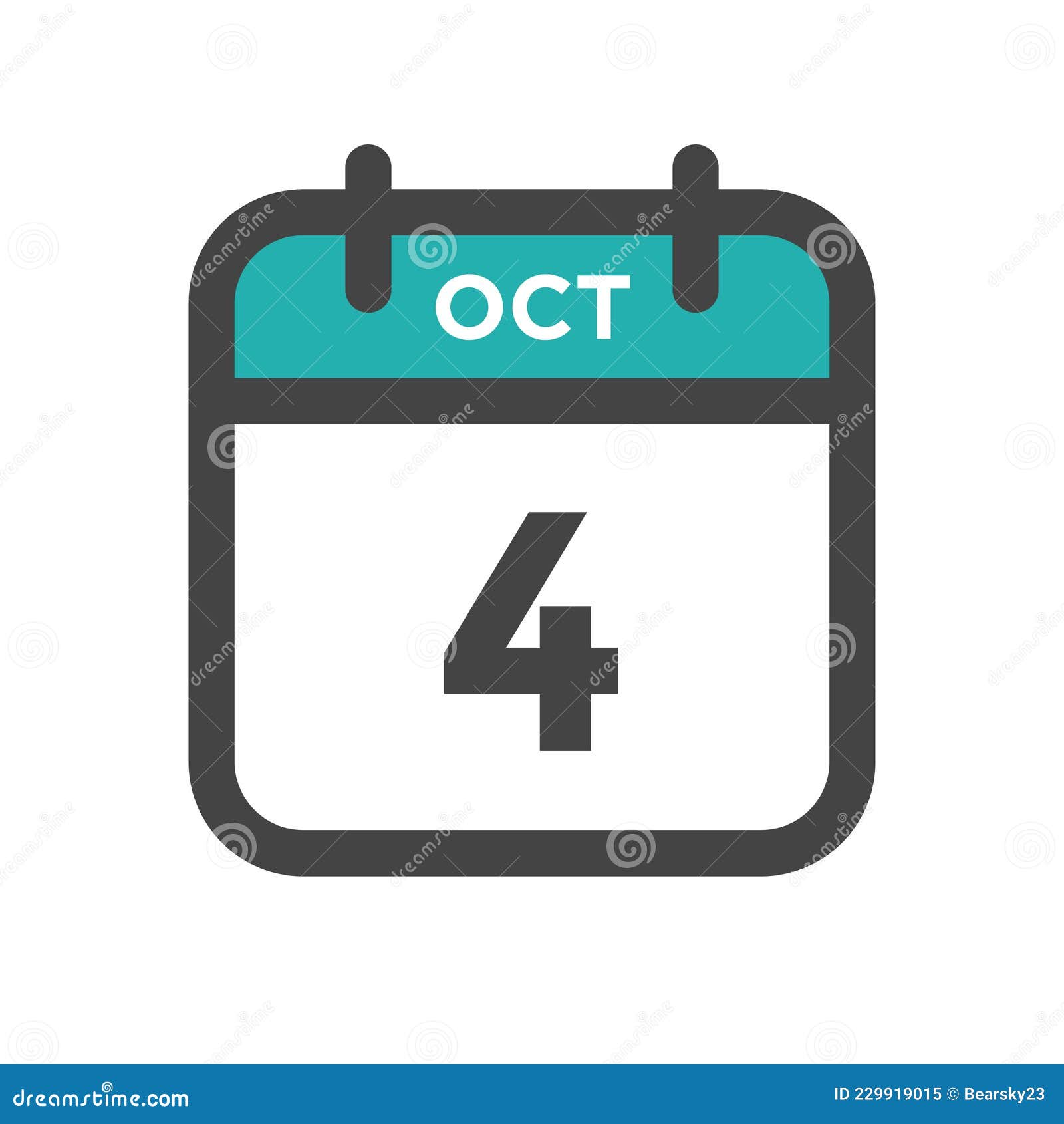 October 4 Calendar Day or Calender Date for Deadlines or Appointment ...