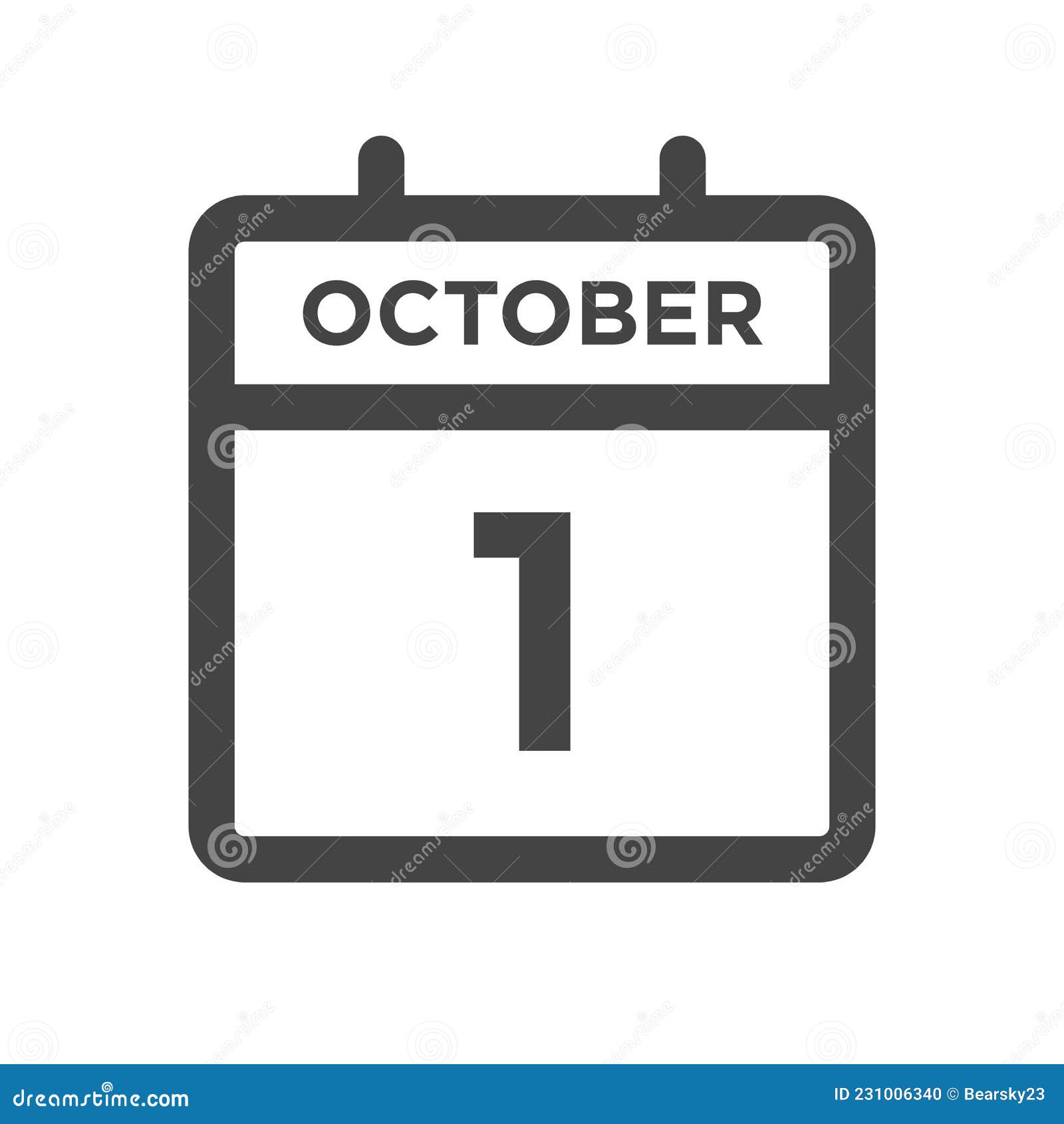 October 1 Calendar Day or Calender Date for Deadlines or Appointment ...