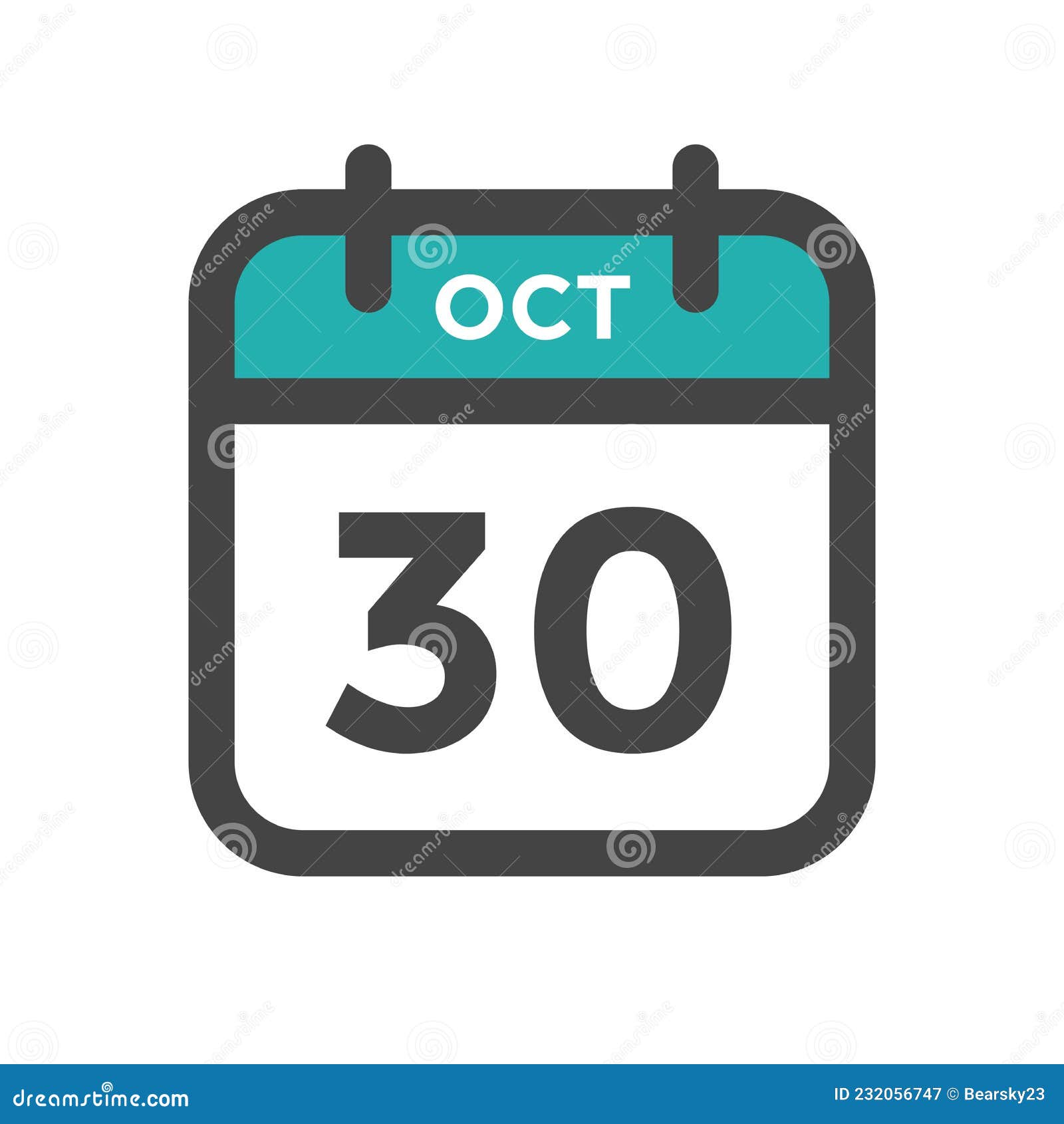 October 30 Calendar Day or Calender Date for Deadlines or Appointment ...