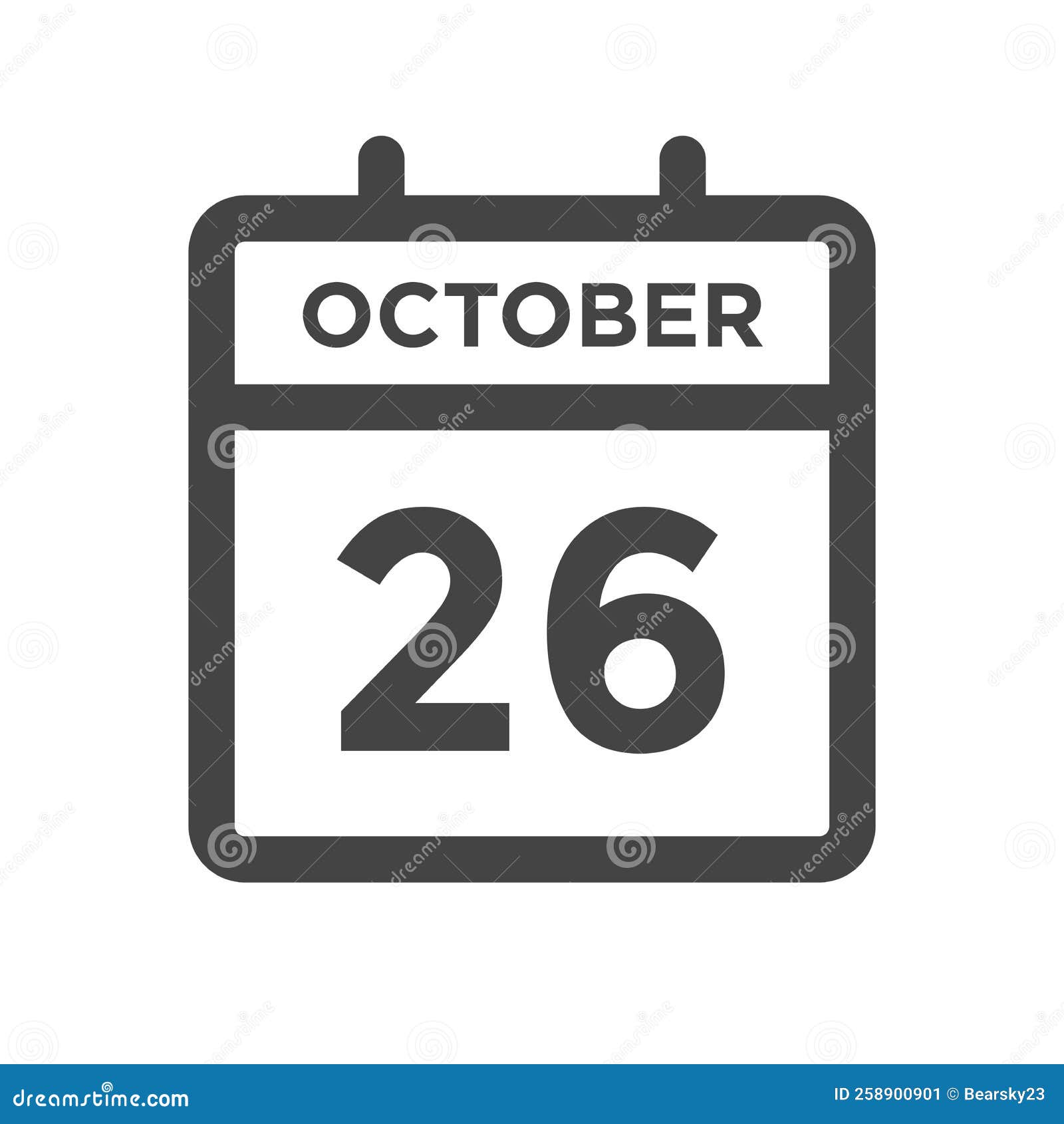 October 26 Calendar Day or Calender Date for Deadlines or Appointment ...