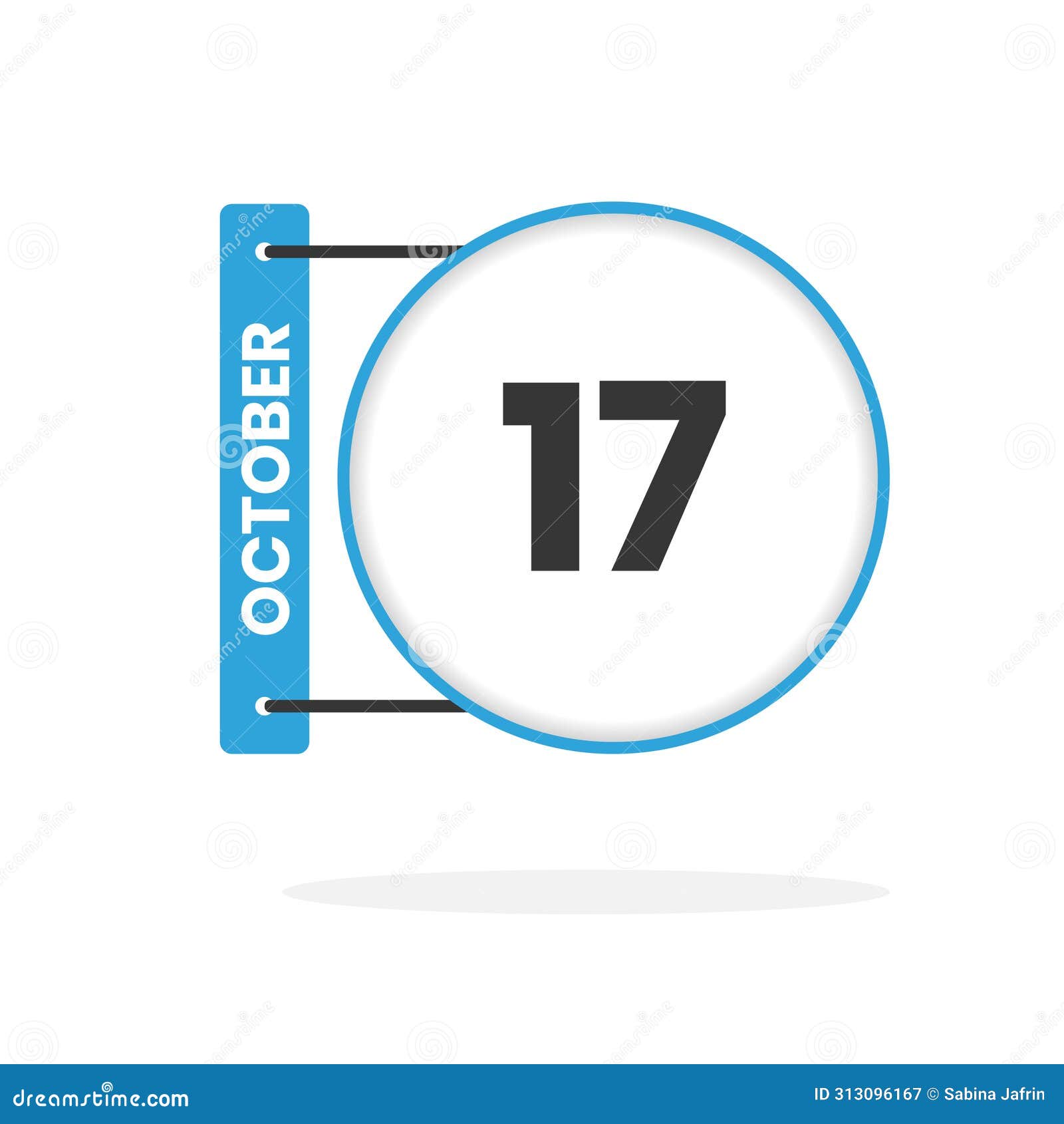 October 17 Calendar Icon. Date, Month Calendar Icon Vector Illustration ...
