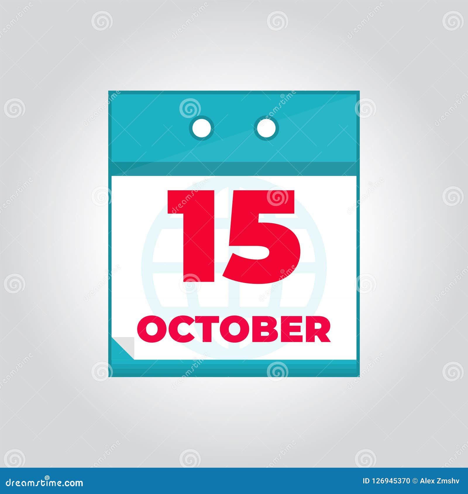 15 October Flat Vector daily Calendar Icon Stock Vector - Illustration ...