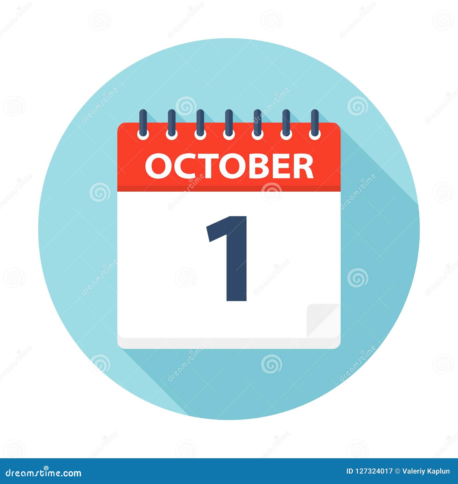 October 1 - Calendar Icon stock illustration. Illustration of paper ...