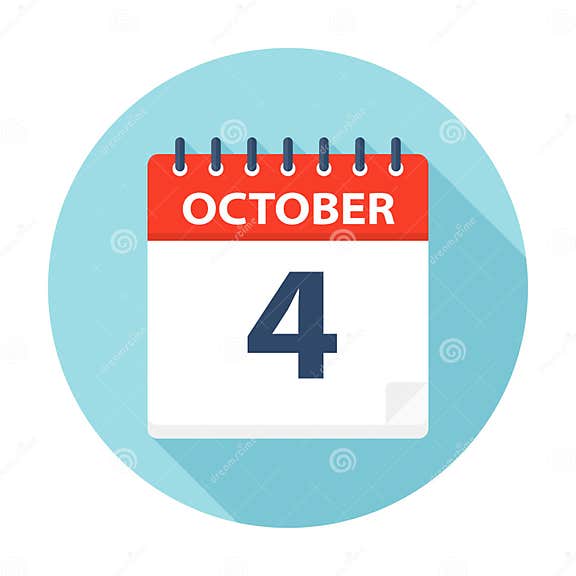 October 4 - Calendar Icon stock illustration. Illustration of plan ...