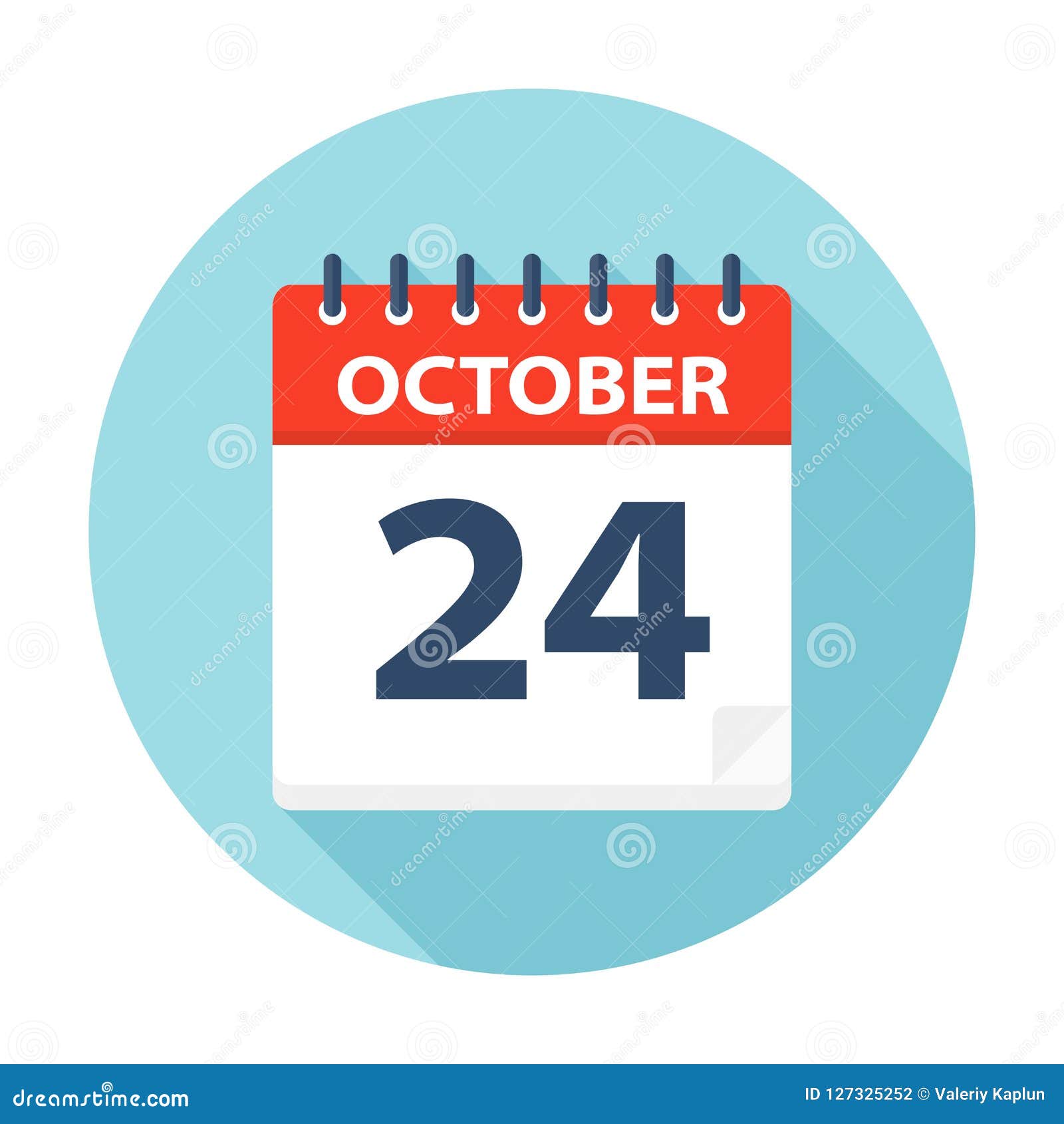 October 24 - Calendar Icon stock illustration. Illustration of white ...