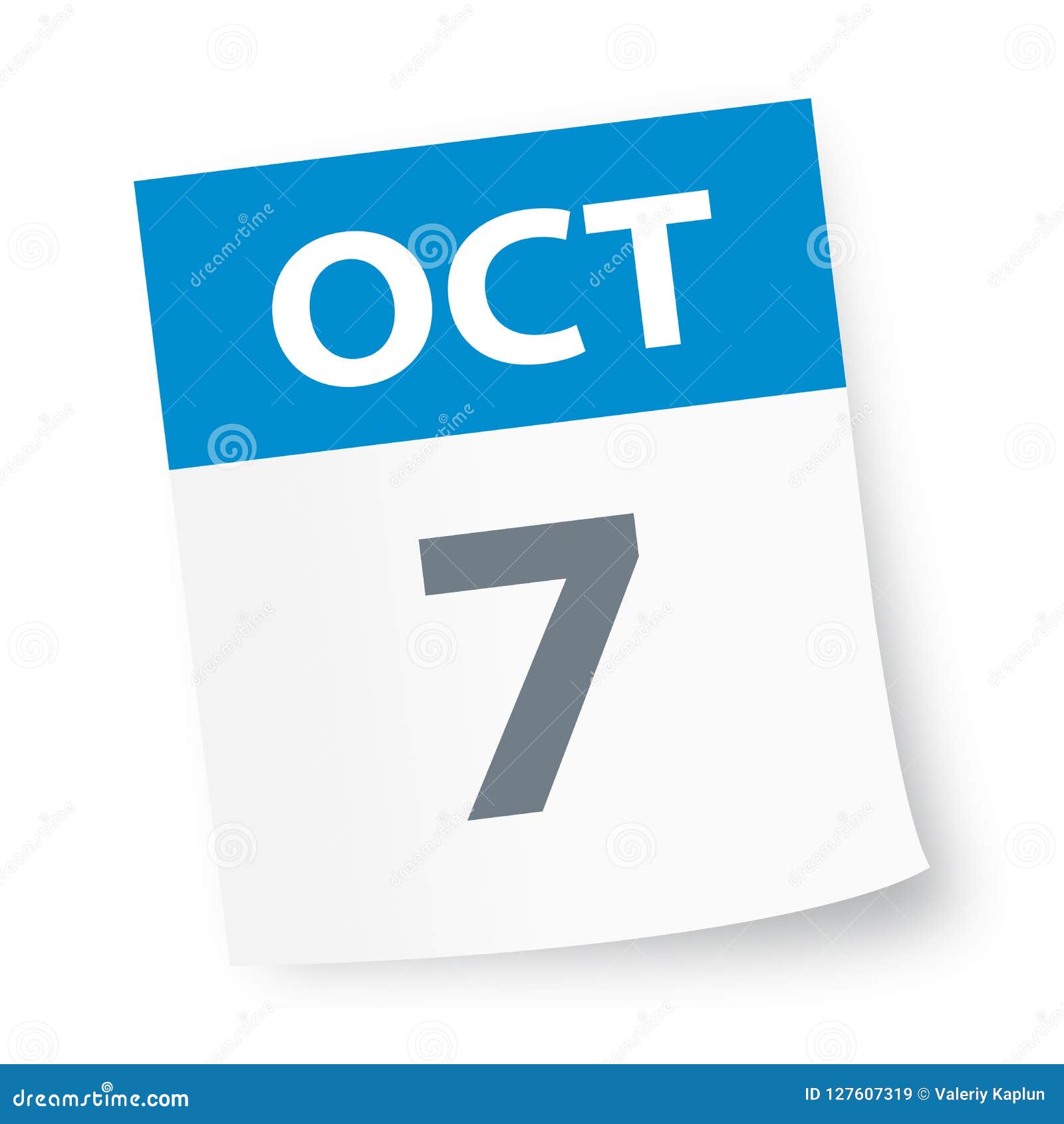 October 7- Calendar Icon stock illustration. Illustration of today ...