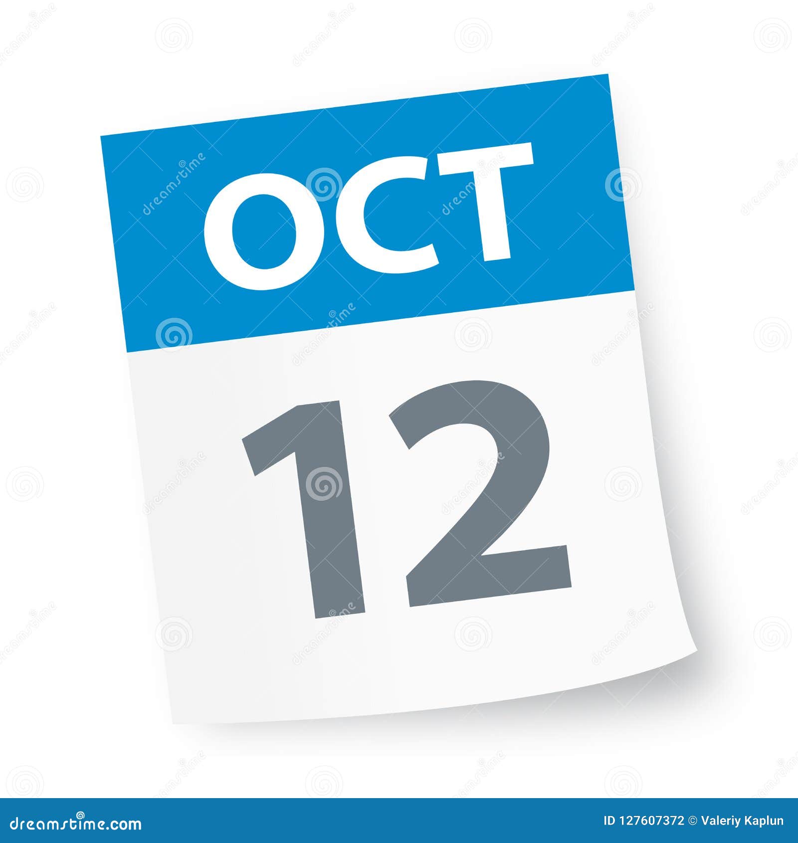 October 12 - Calendar Icon stock illustration. Illustration of date ...