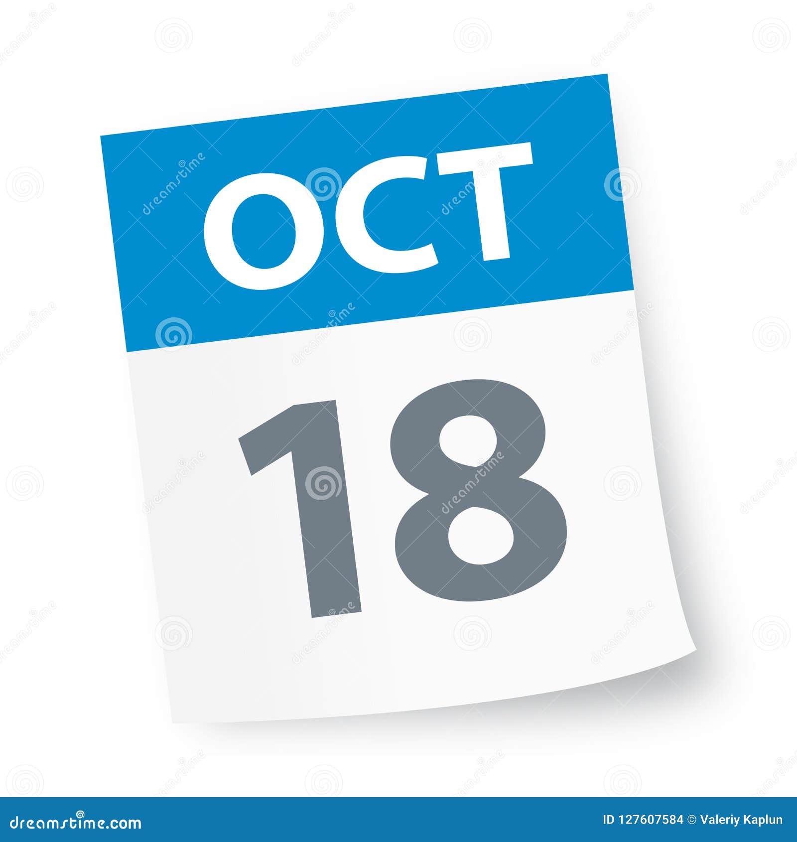 October 18 - Calendar Icon stock illustration. Illustration of flat ...