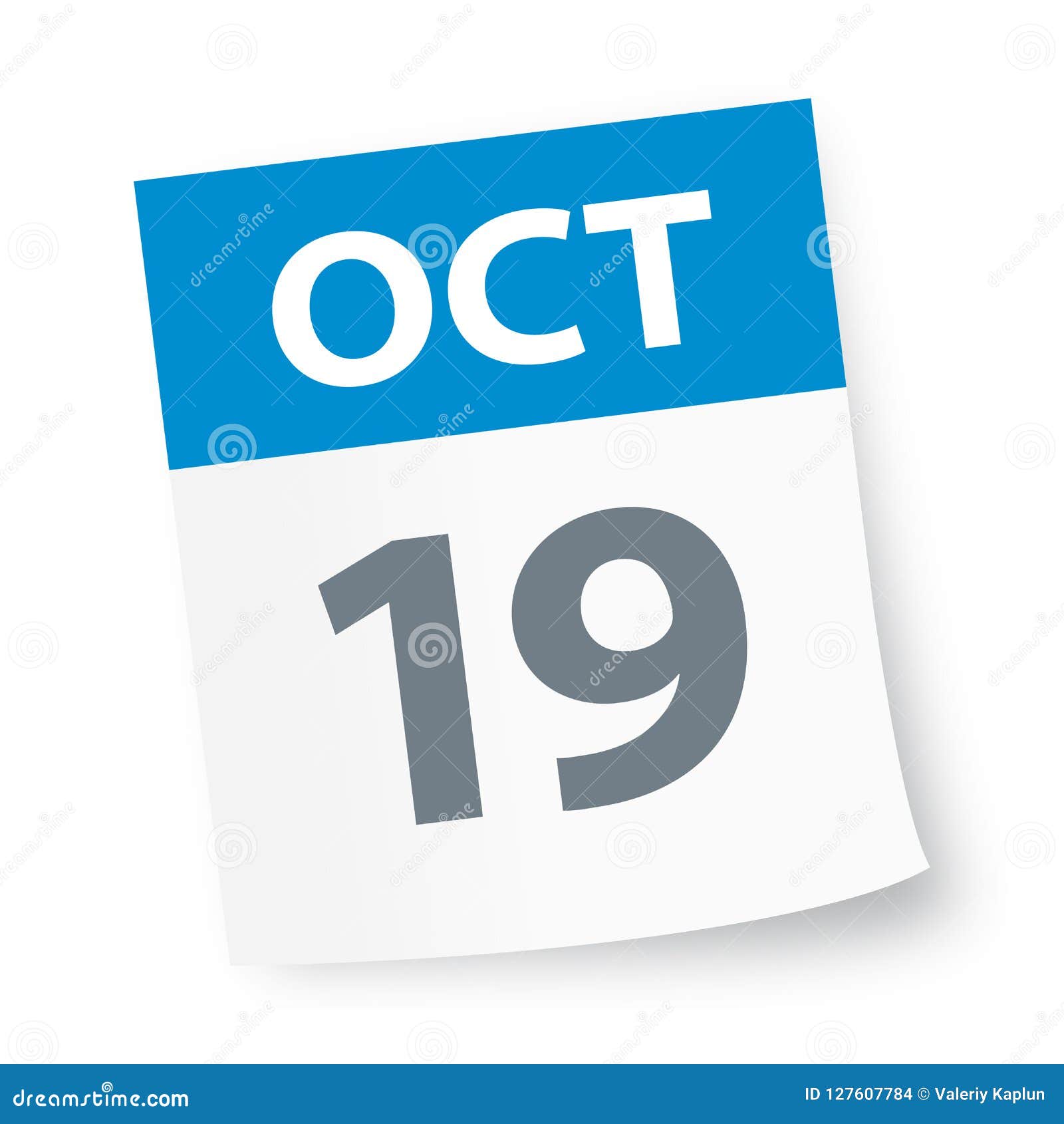 October 19 - Calendar Icon stock illustration. Illustration of template ...