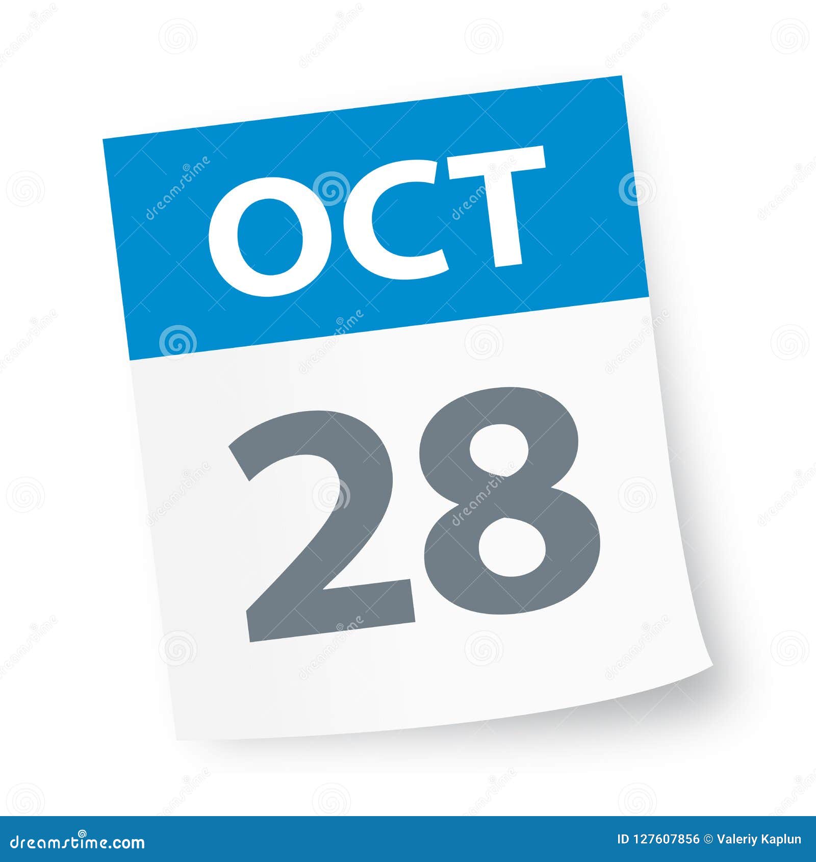 October 28 - Calendar Icon stock illustration. Illustration of ...
