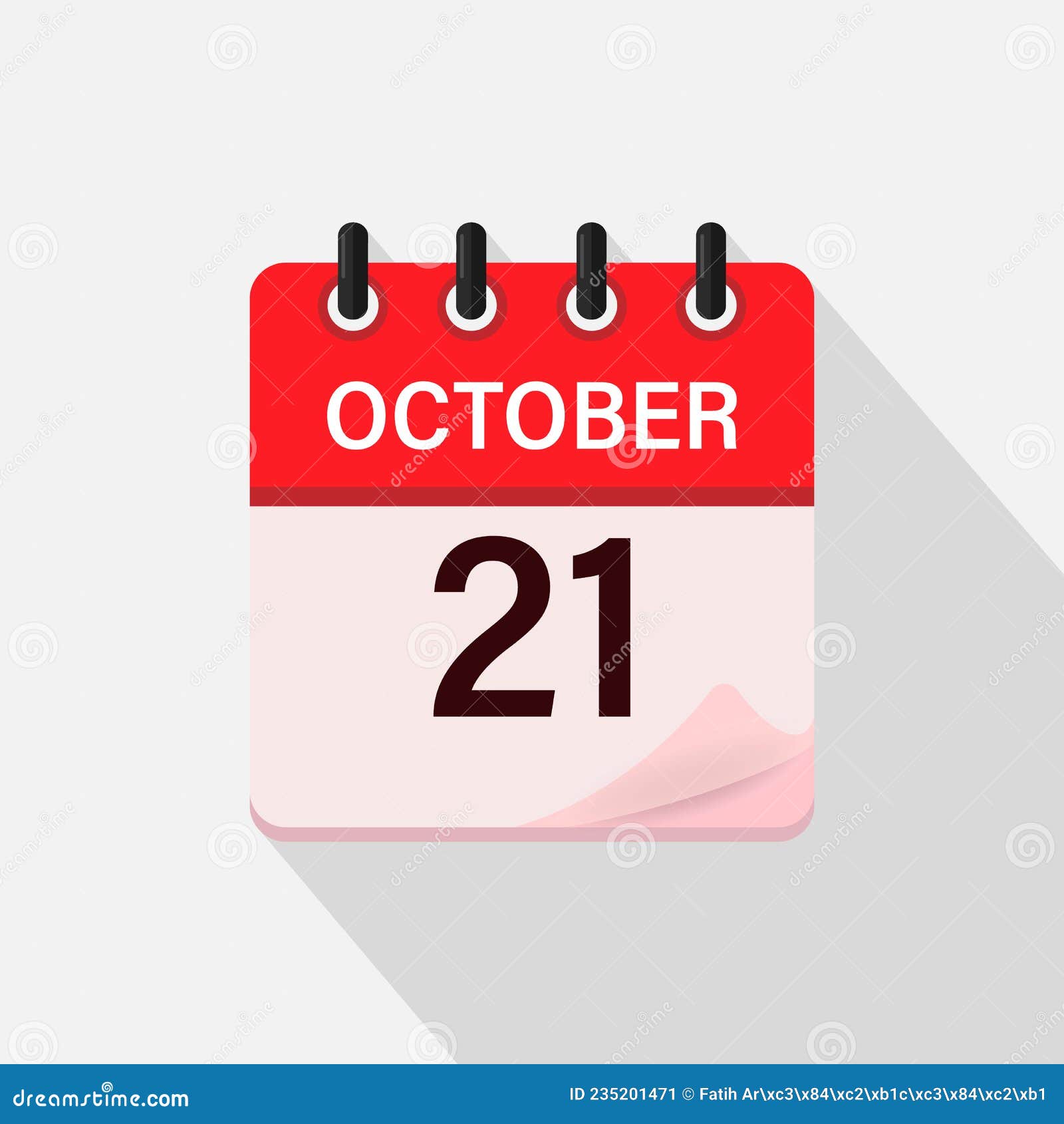 October 21. Calendar Icon, Vector Illustration. Flat Vector ...