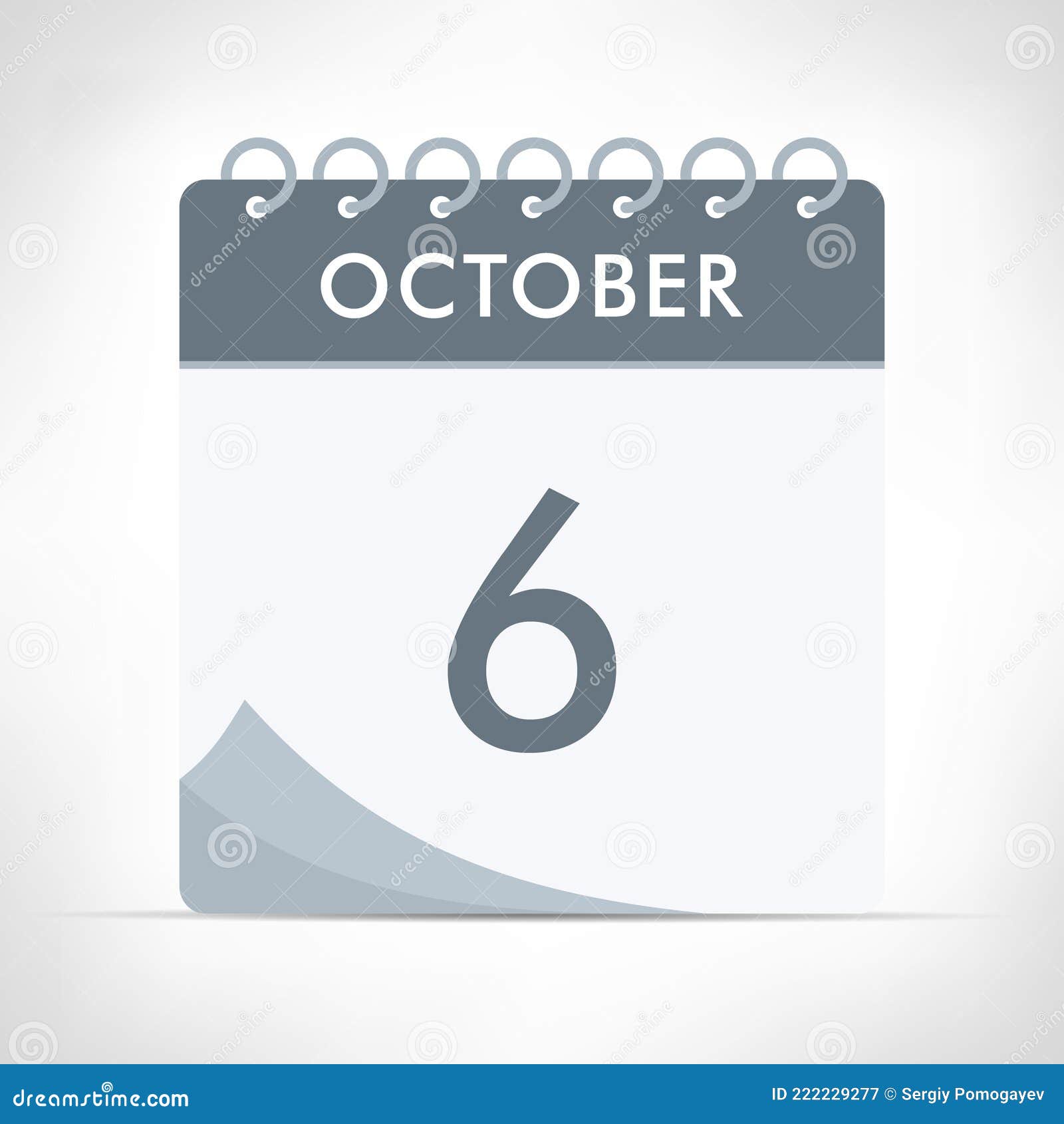 October 6 - Calendar Icon stock vector. Illustration of 2025 - 222229277