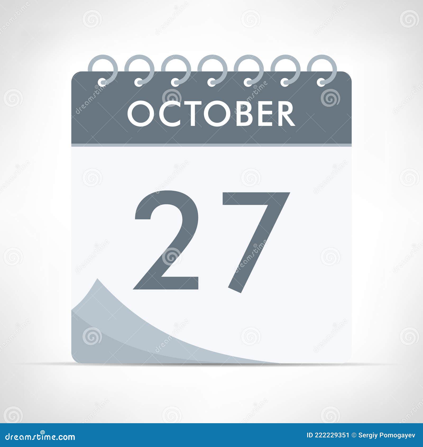 October 27 - Calendar Icon stock vector. Illustration of october ...