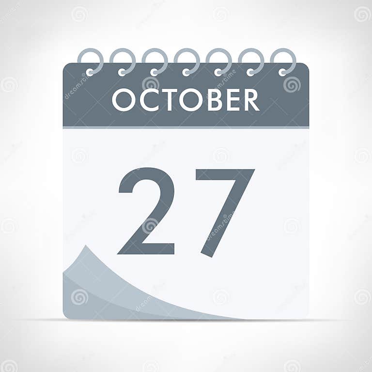 October 27 - Calendar Icon stock vector. Illustration of october ...