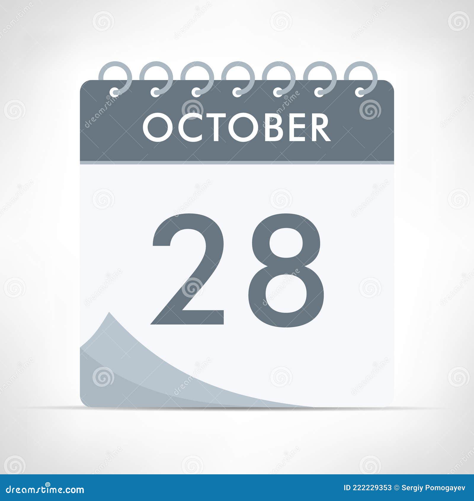 October 28 - Calendar Icon stock vector. Illustration of october ...