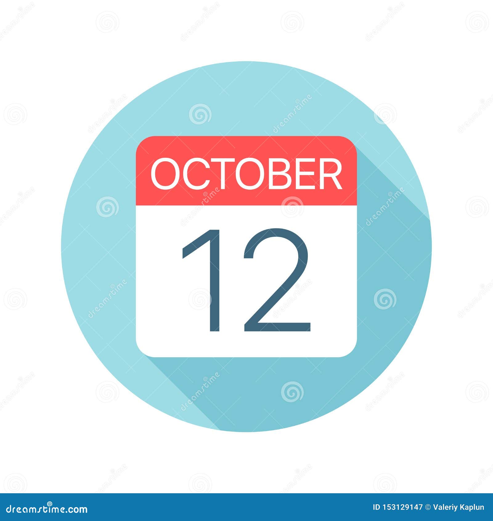 October 12 - Calendar Icon. Vector Illustration of One Day of Month ...