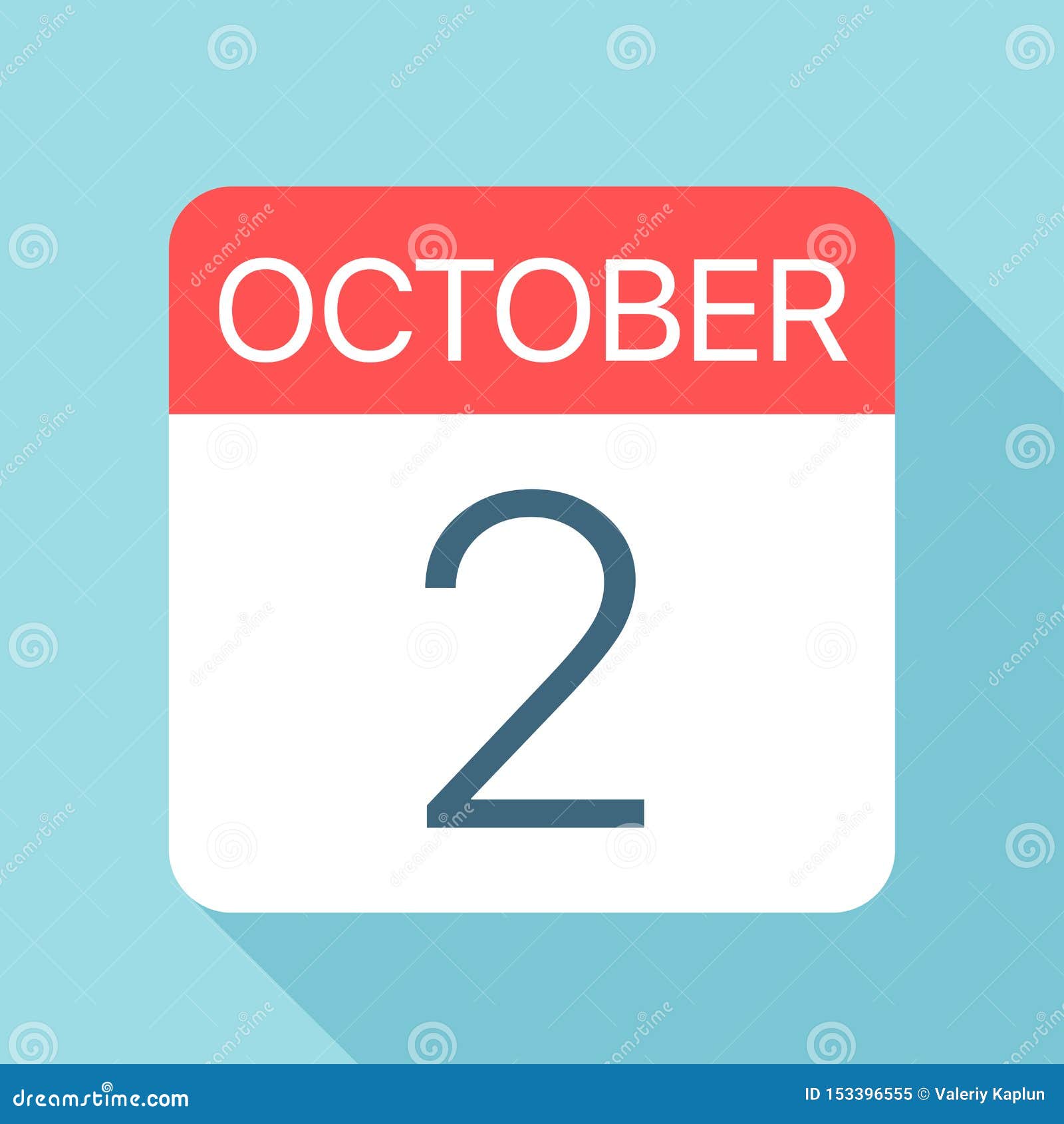 October 2 - Calendar Icon. Vector Illustration of One Day of Month ...