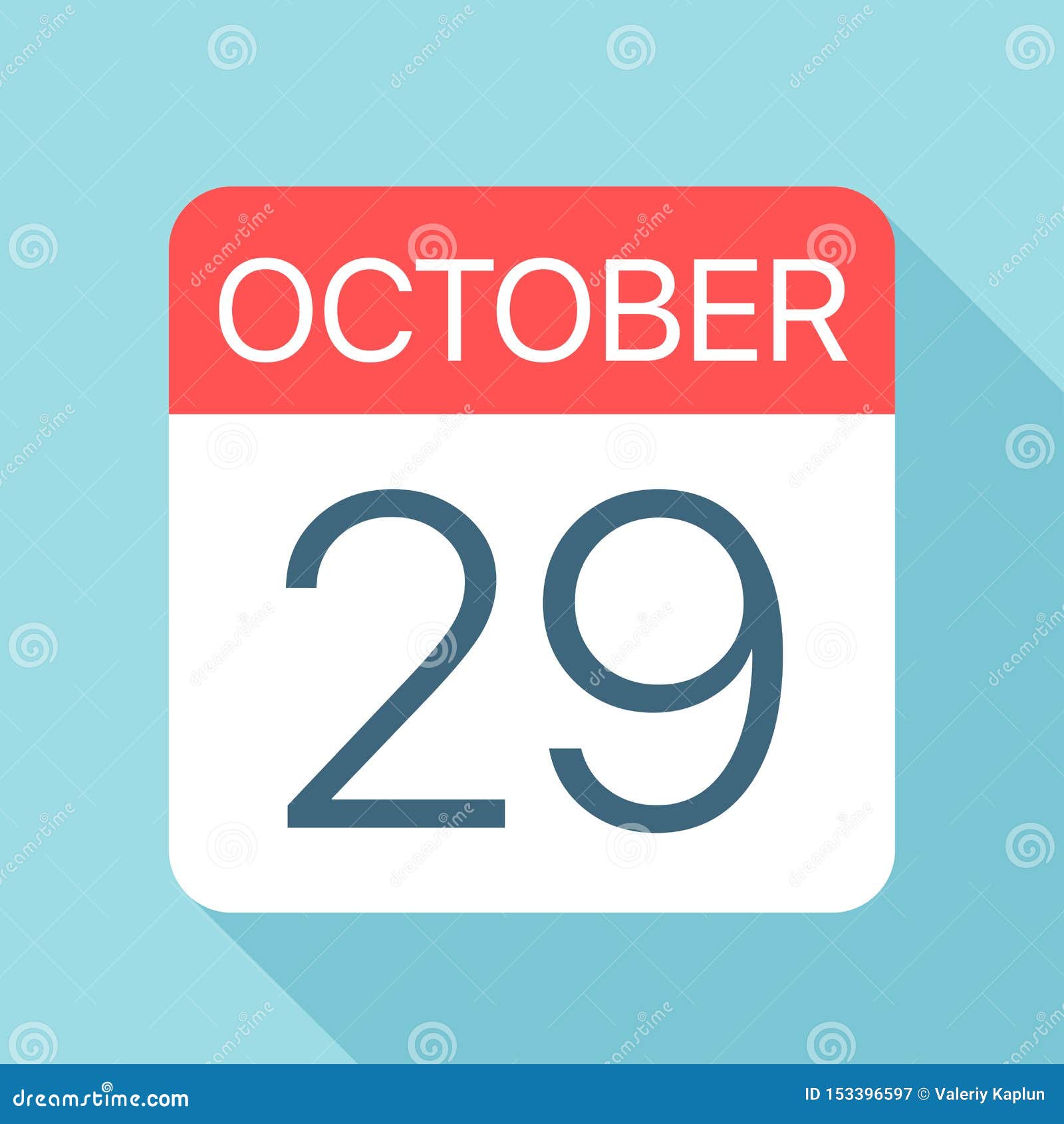 October 29 - Calendar Icon. Vector Illustration of One Day of Month ...
