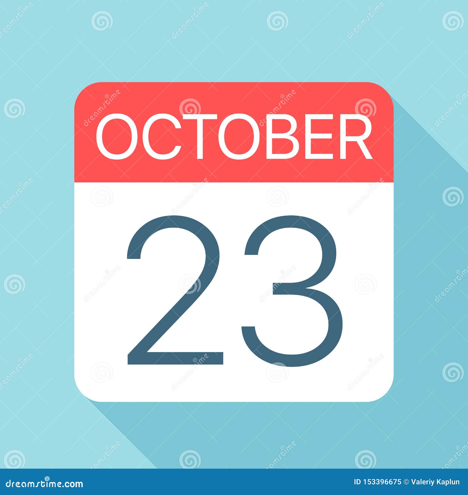 October 23 - Calendar Icon. Vector Illustration of One Day of Month ...