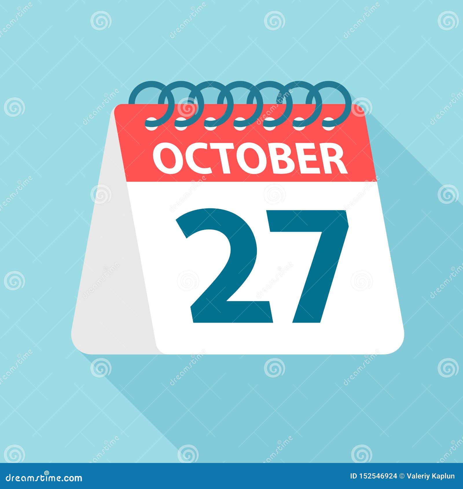October 27 - Calendar Icon. Vector Illustration of One Day of Month ...