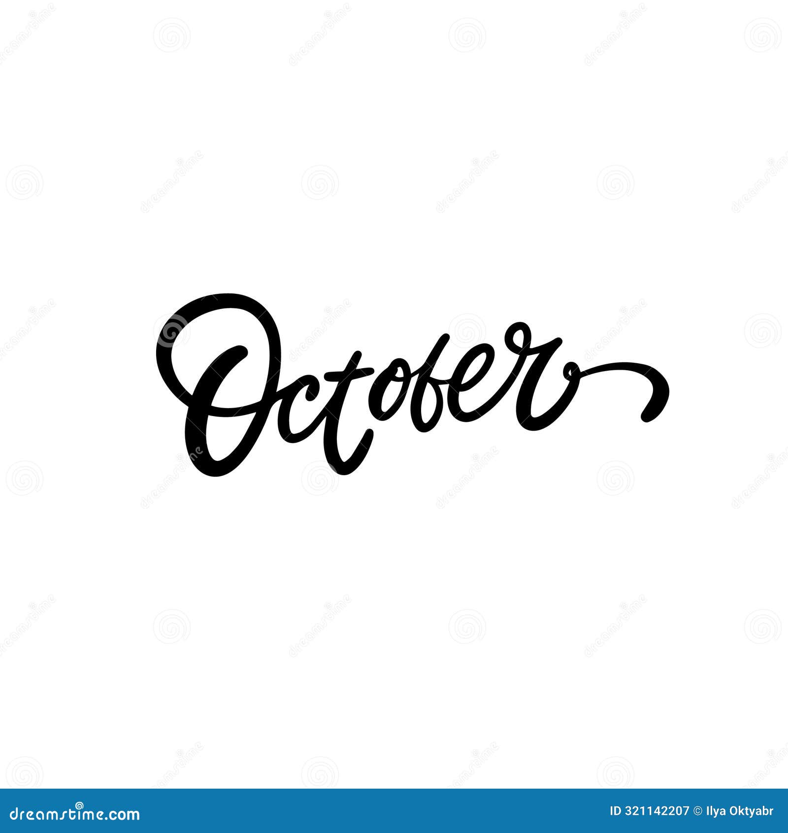 October Calligraphy Script on White Background is Elegant and Modern ...