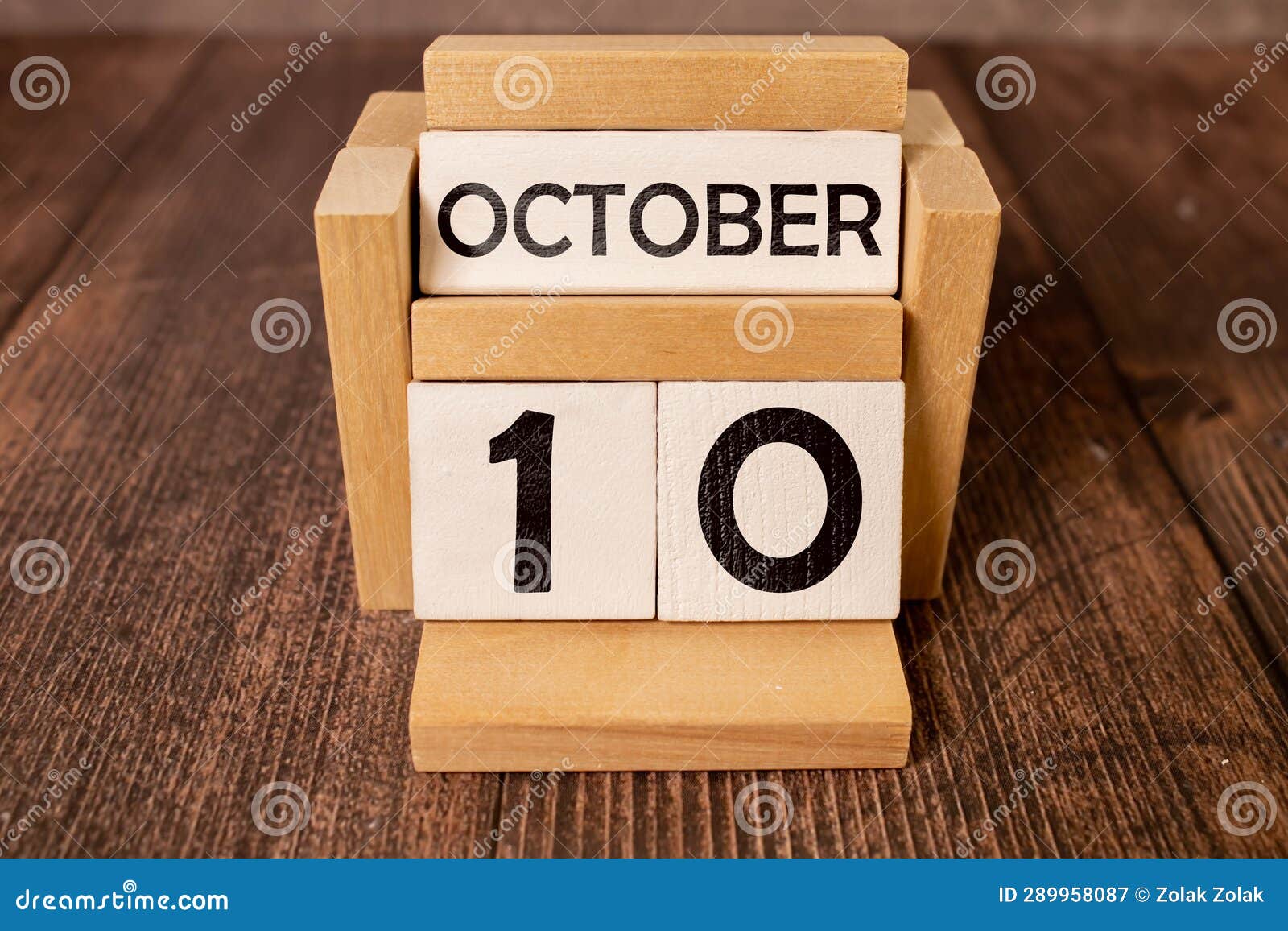 October 10, Cover Design with Number Cube on a White Background and ...