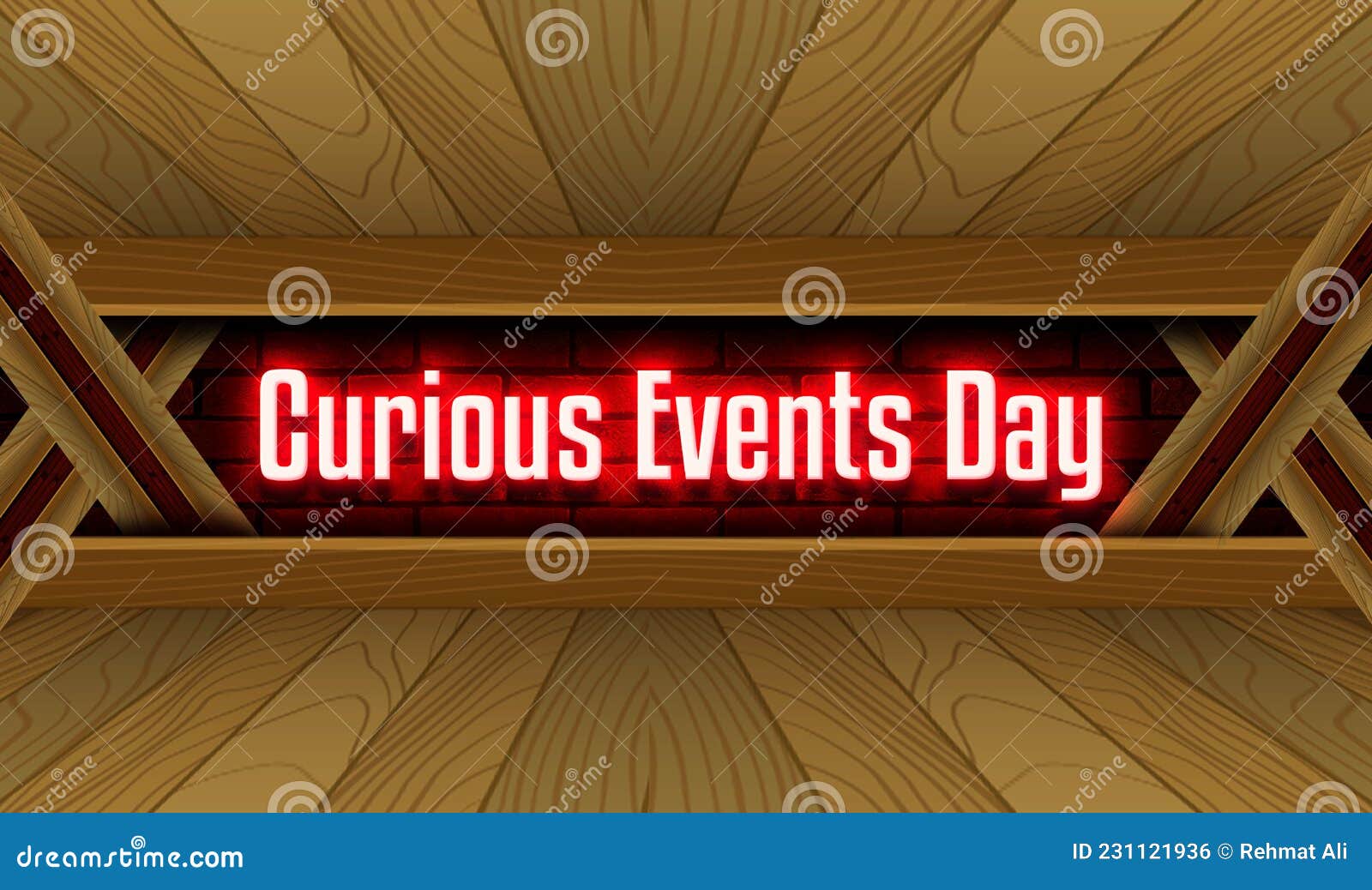 October, Curious Events Day, Neon Text Effect on Bricks Background ...