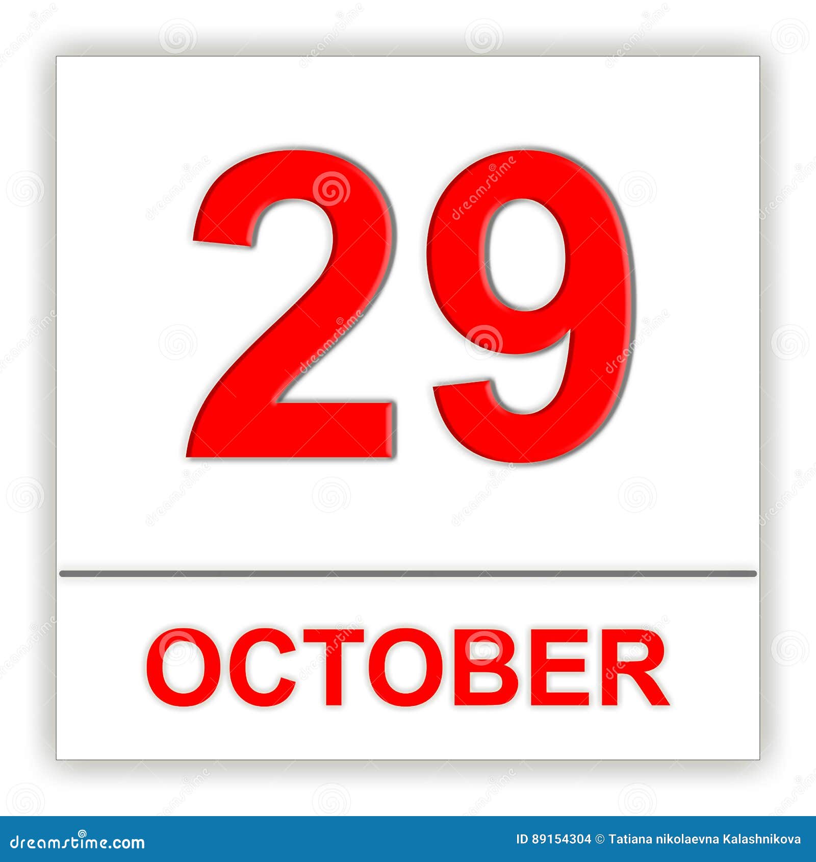 October 29. Day on the Calendar Stock Illustration - Illustration of ...