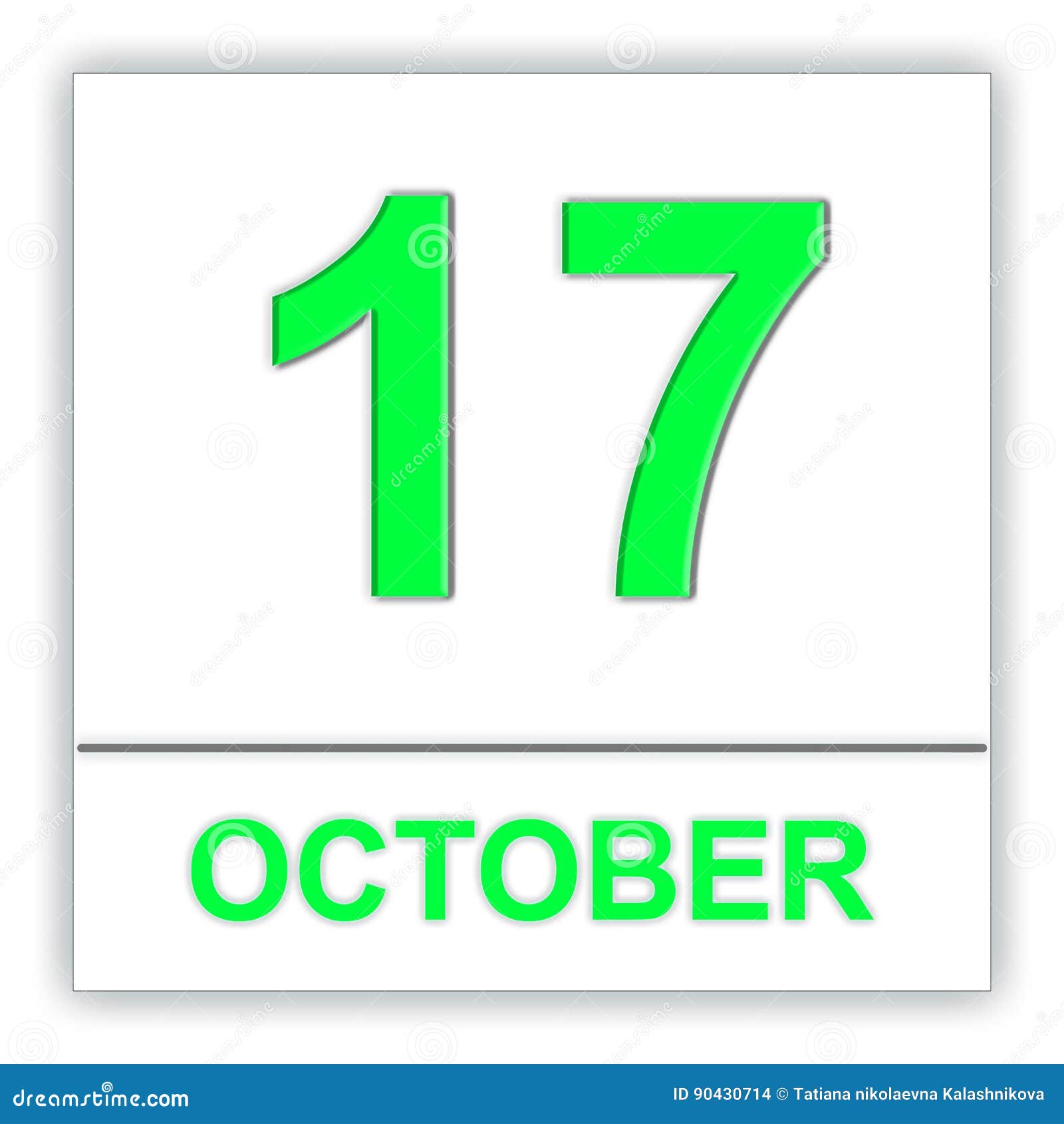 October 17. Day on the Calendar Stock Illustration - Illustration of ...