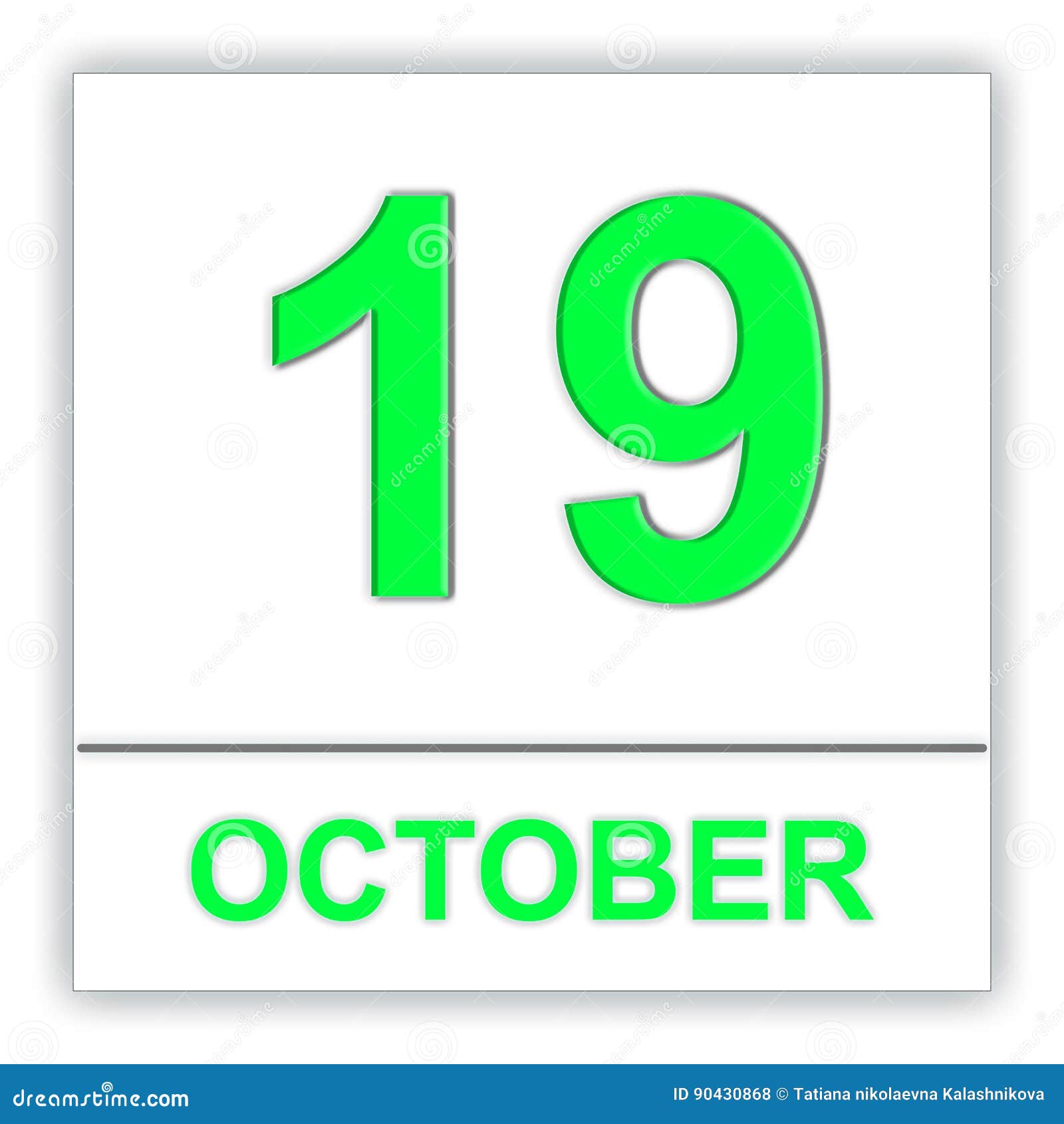 October 19. Day on the Calendar Stock Illustration - Illustration of ...