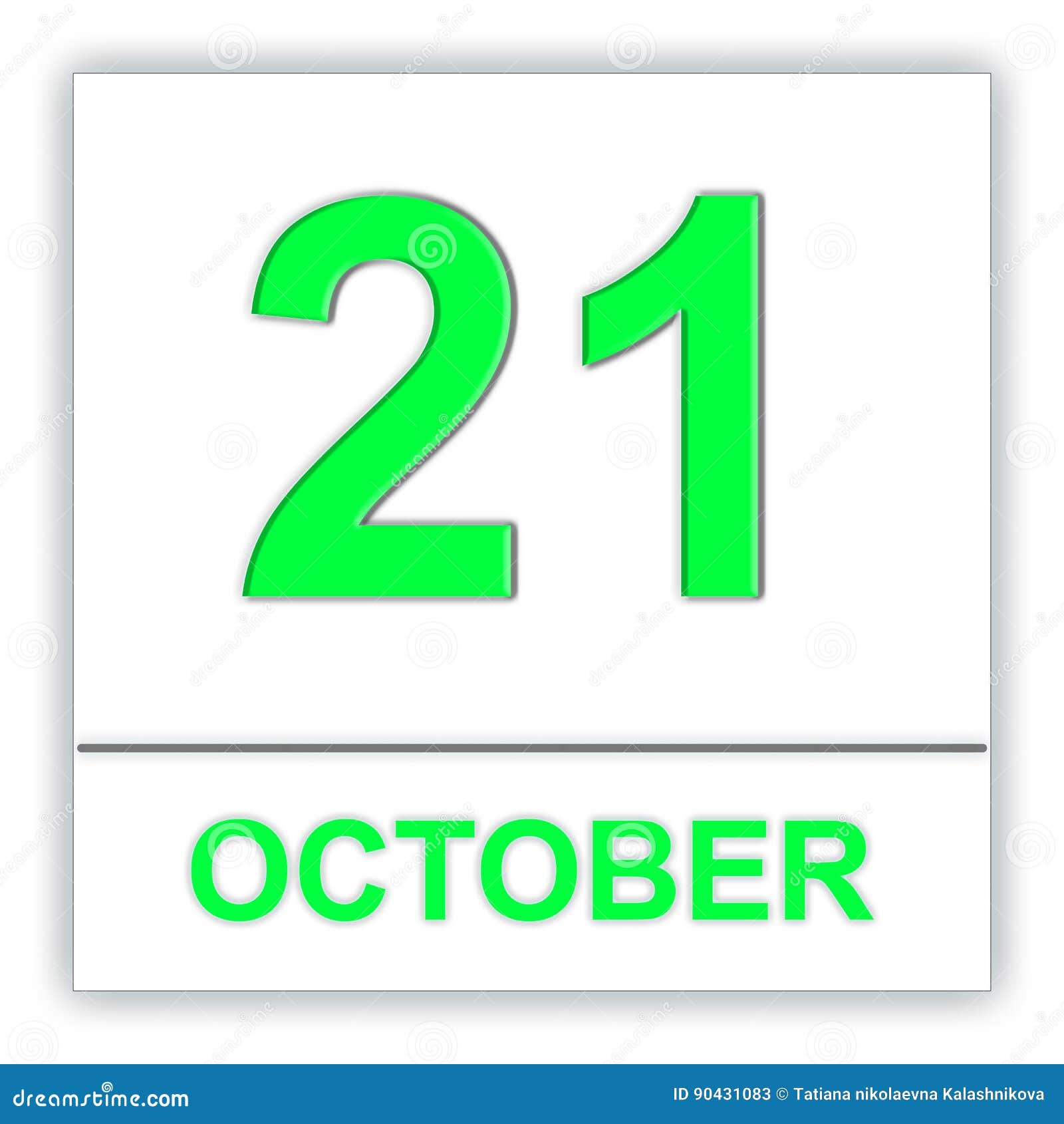 October 21. Day on the Calendar Stock Illustration - Illustration of ...