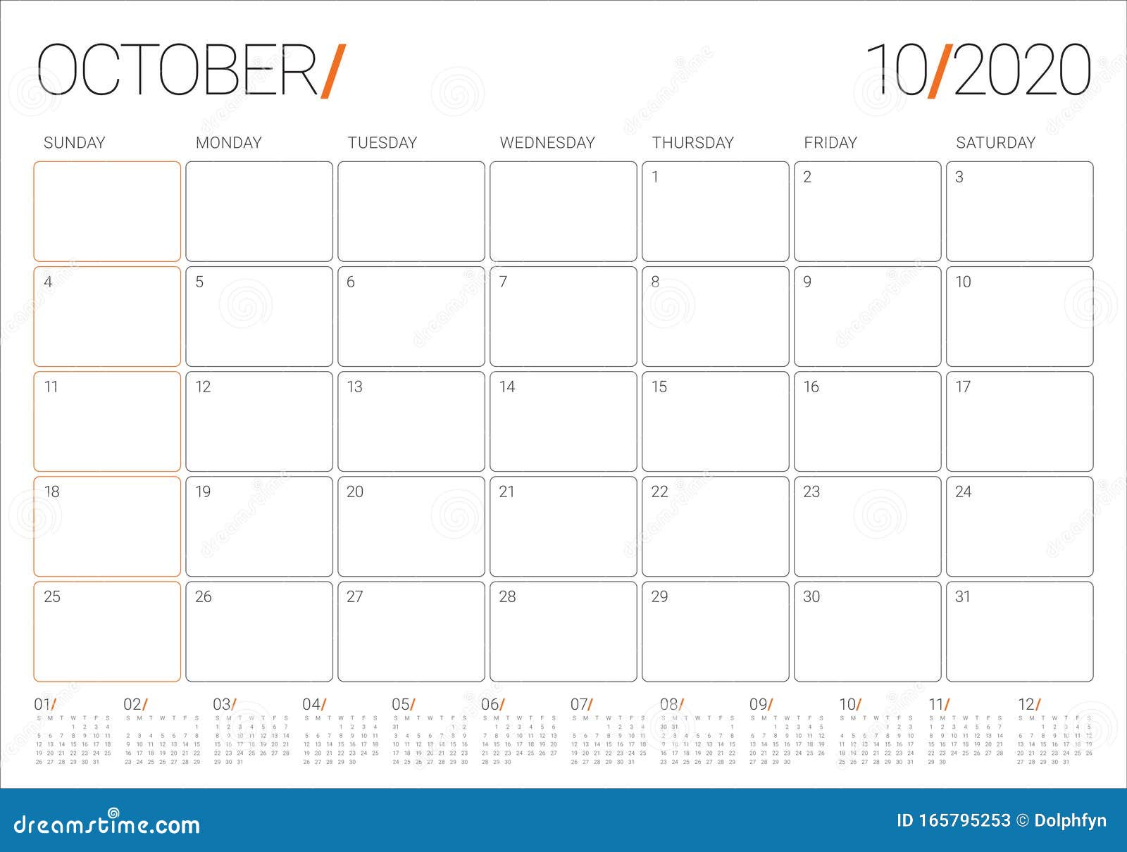 October 2020 Desk Calendar Vector Illustration Stock Vector ...