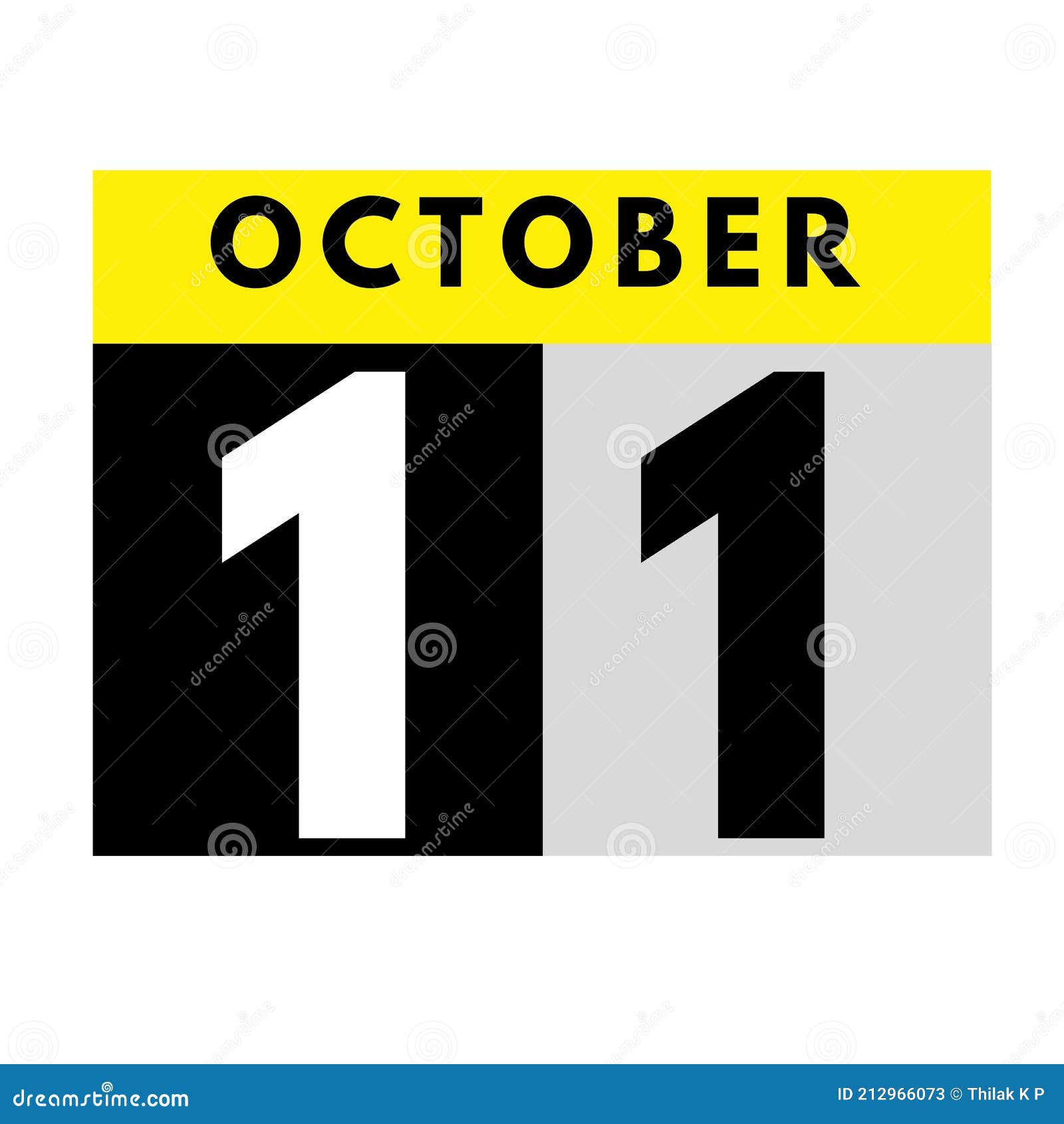 October 11 . Flat daily Calendar Icon .date ,day, Month Stock ...