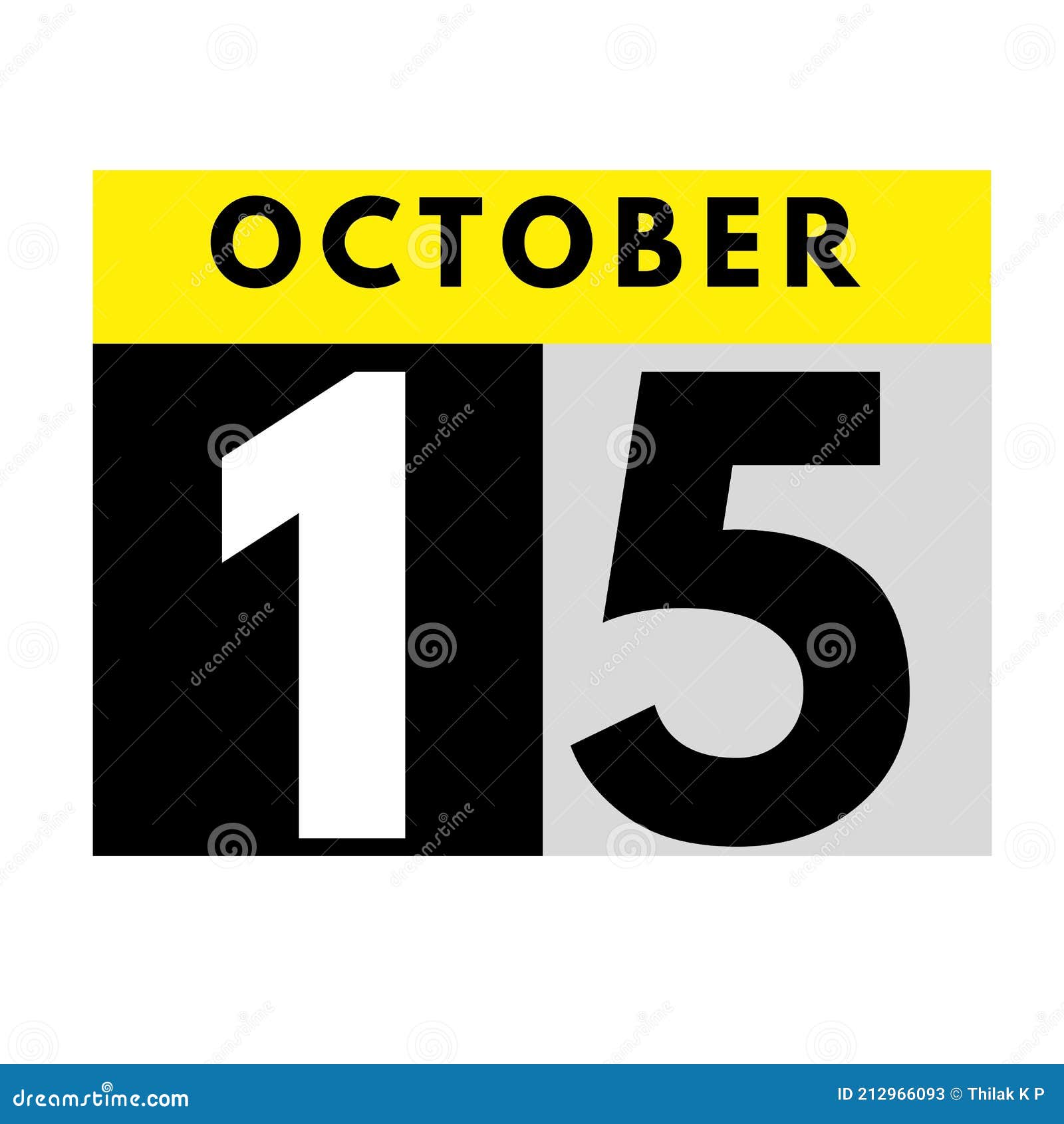 October 15 . Flat daily Calendar Icon .date ,day, Month Stock ...