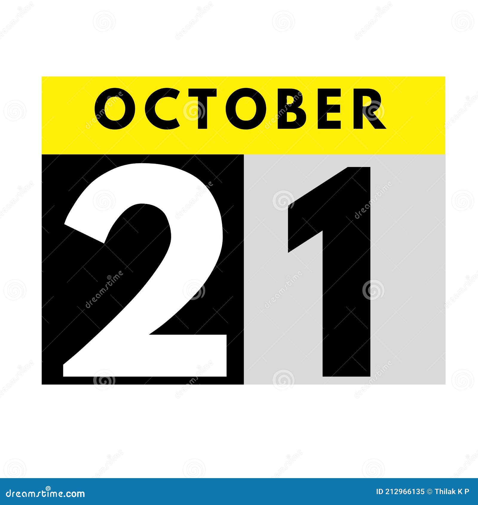 October 21 . Flat daily Calendar Icon .date ,day, Month Stock ...
