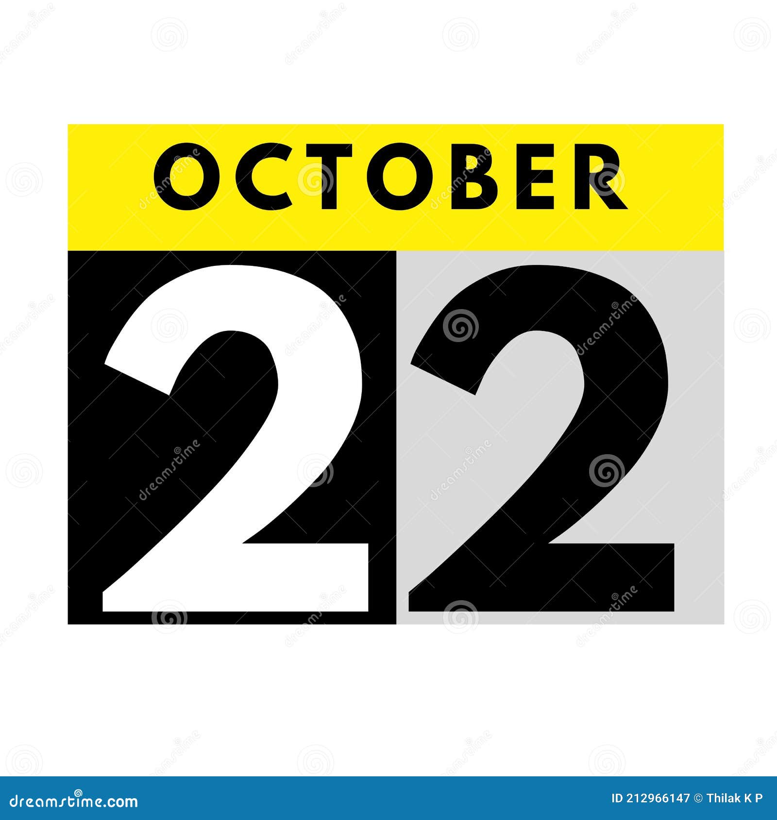 October 22 . Flat daily Calendar Icon .date ,day, Month Stock ...