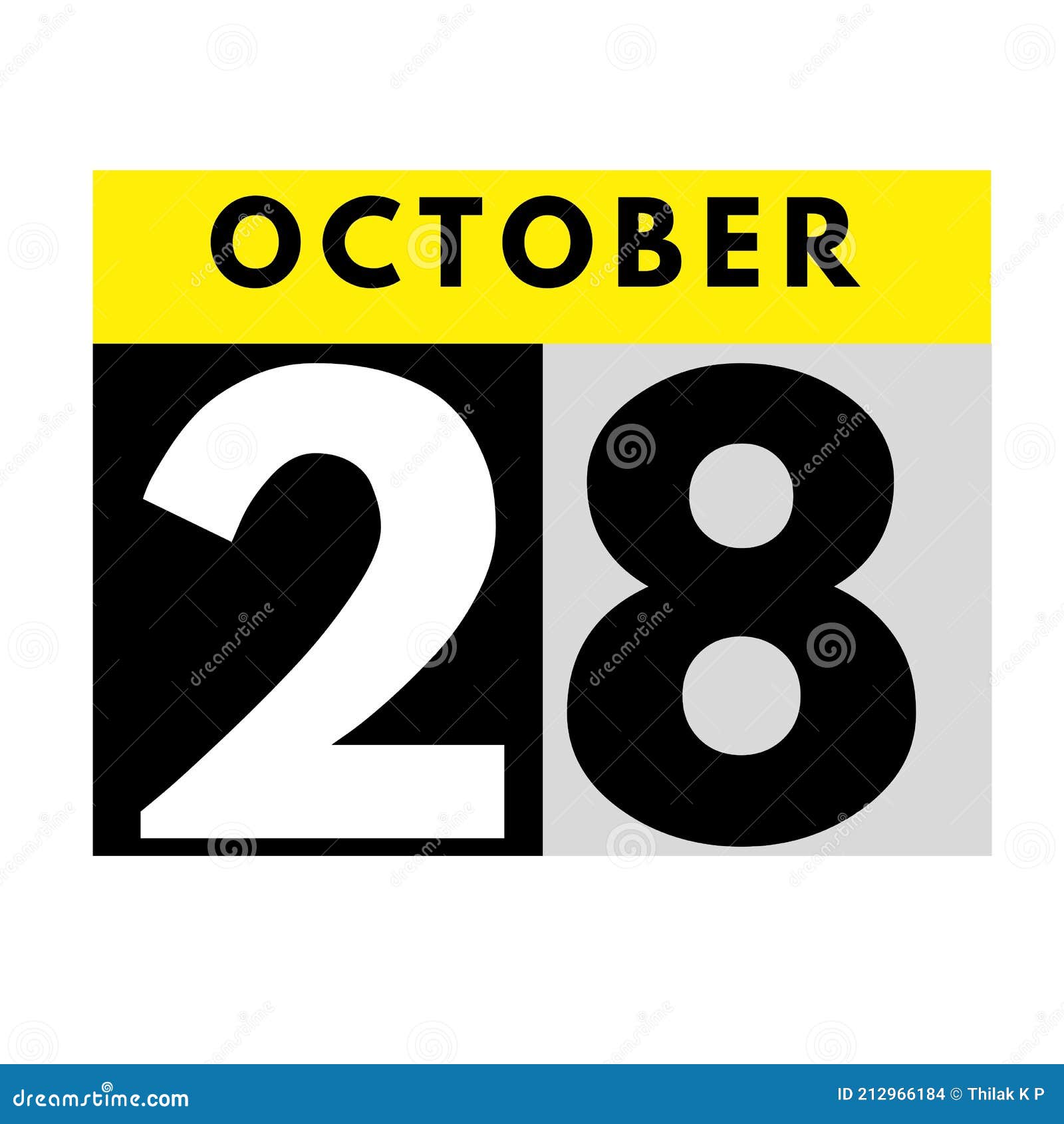 October 28 . Flat daily Calendar Icon .date ,day, Month Stock ...